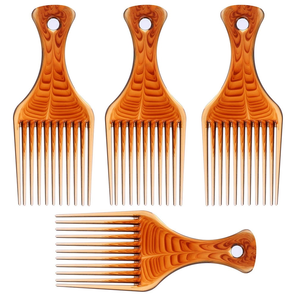 unbranded 4pcs Plastic Hair Pick Combs Smooth Hair Pick Combs for Afro ...