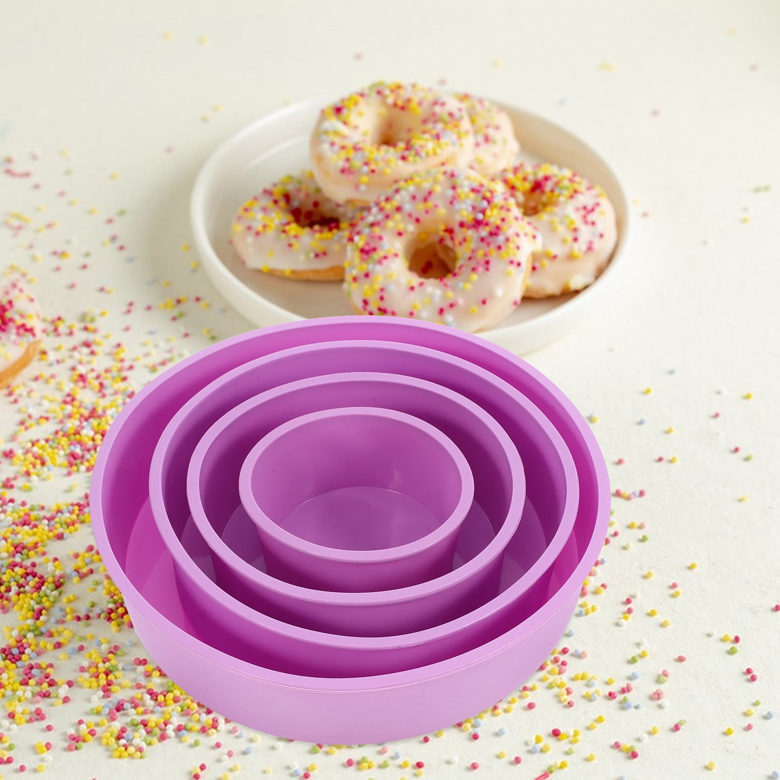 Hytrove Silicone Cake Pans Round Purple Baking Tool 4Pcs - Walmart.com