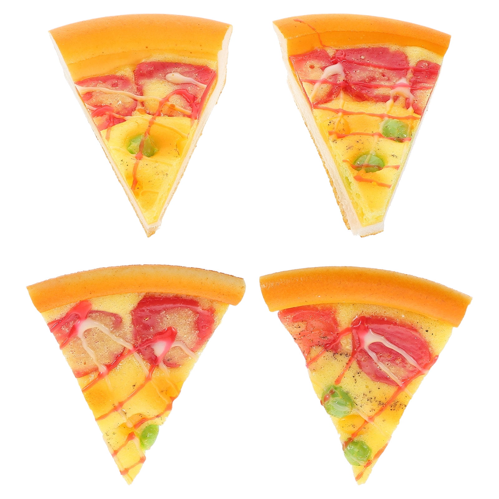 unbranded 4pcs Simulation Cheese Pizza Slices Fake Pizza Pu Simulation ...