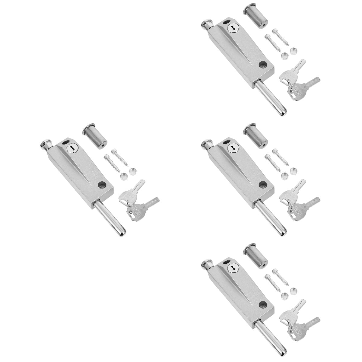 unbranded 4pcs Spring Loaded Metal Lock Stainless Steel Safety Door ...