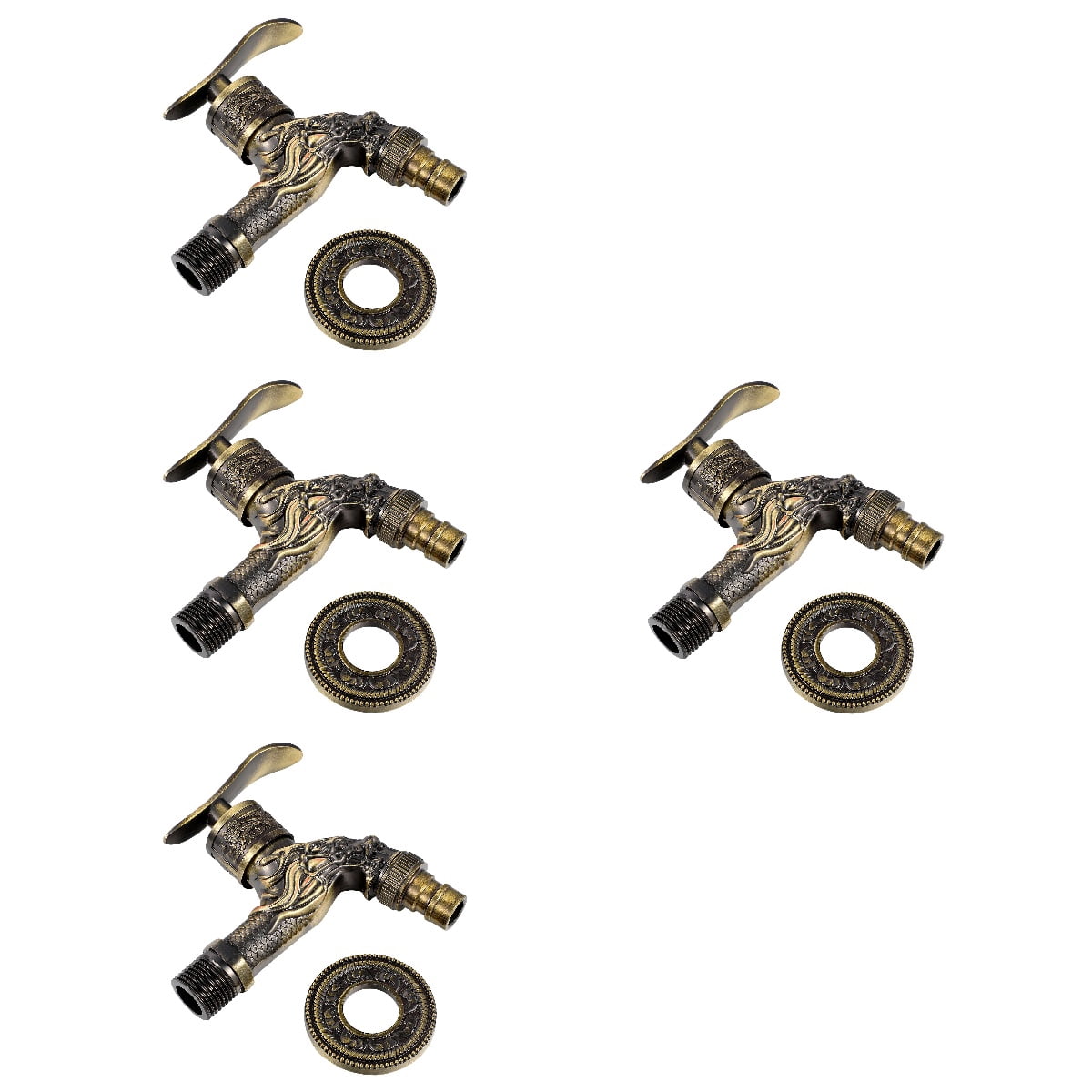 unbranded 4pcs TOPBATHY Antique Single Handle Water Tap Wall Mount ...