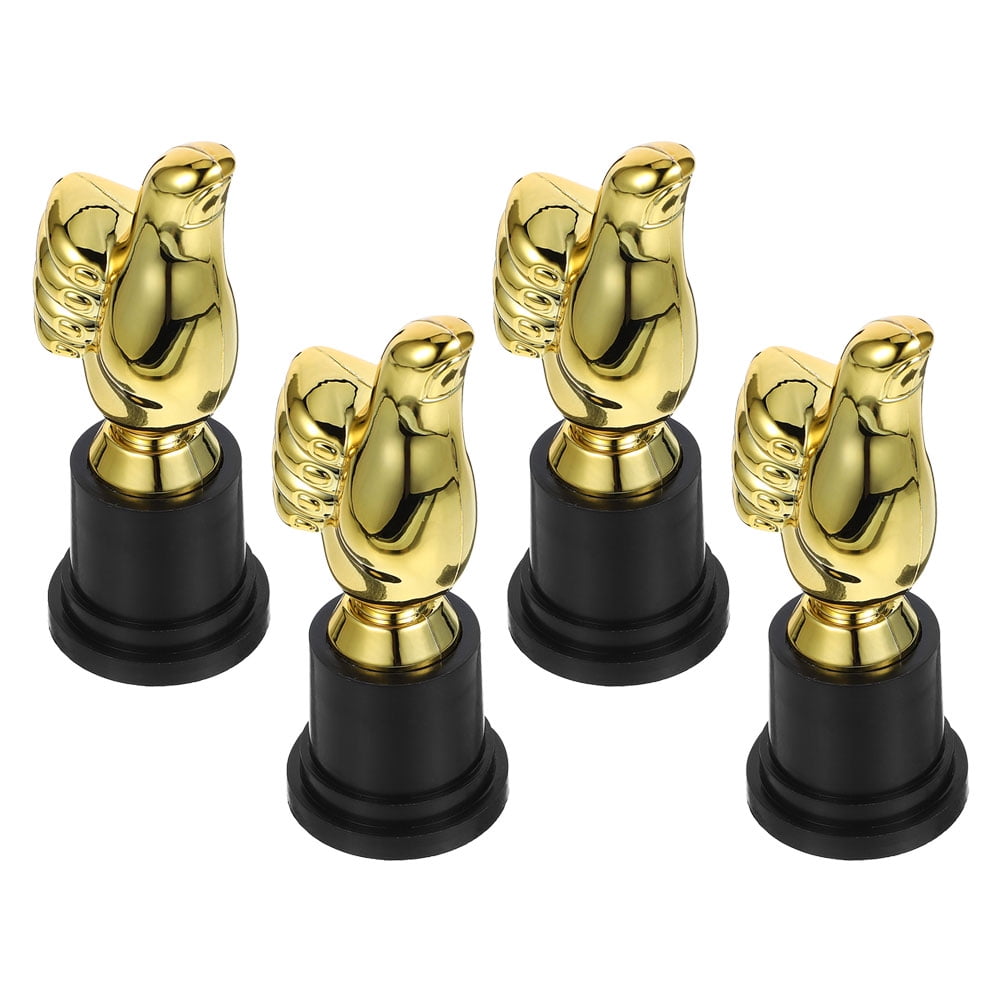 FRCOLOR 4pcs Thumbs Up Trophy Mini Gold Award Trophy Cups Plastic ...