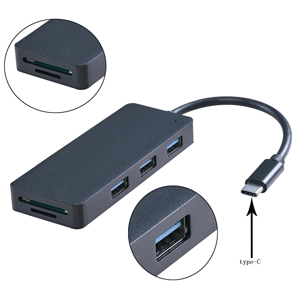unbranded 5 In 1 Single USB 3.0 Hub with 3 USB Type-C 3.0 Ports Micro ...