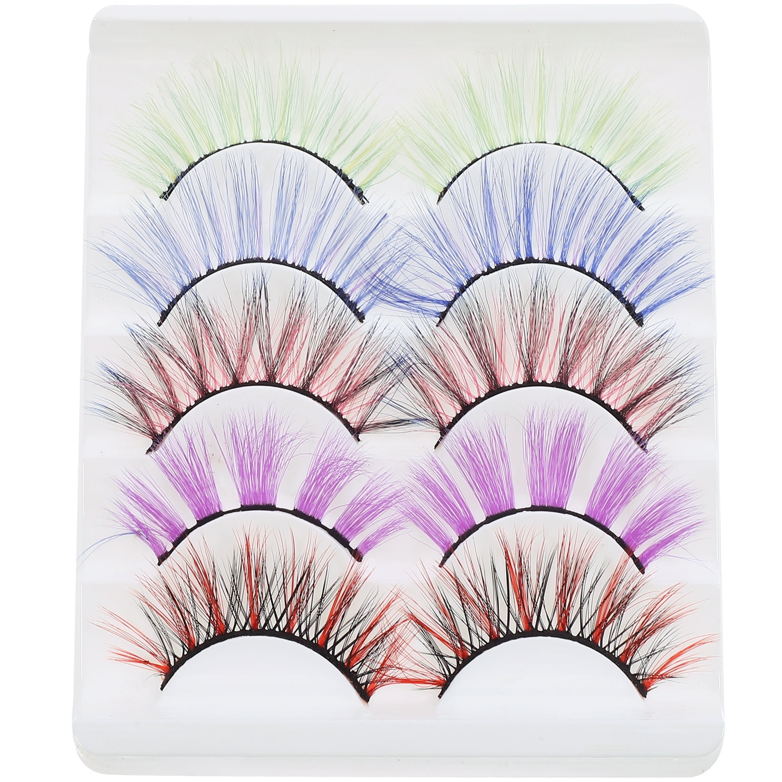 FELTECHELECTR Fake Eyelashes Multi Colored 5 Pairs 1.7x0.4In - Walmart.com