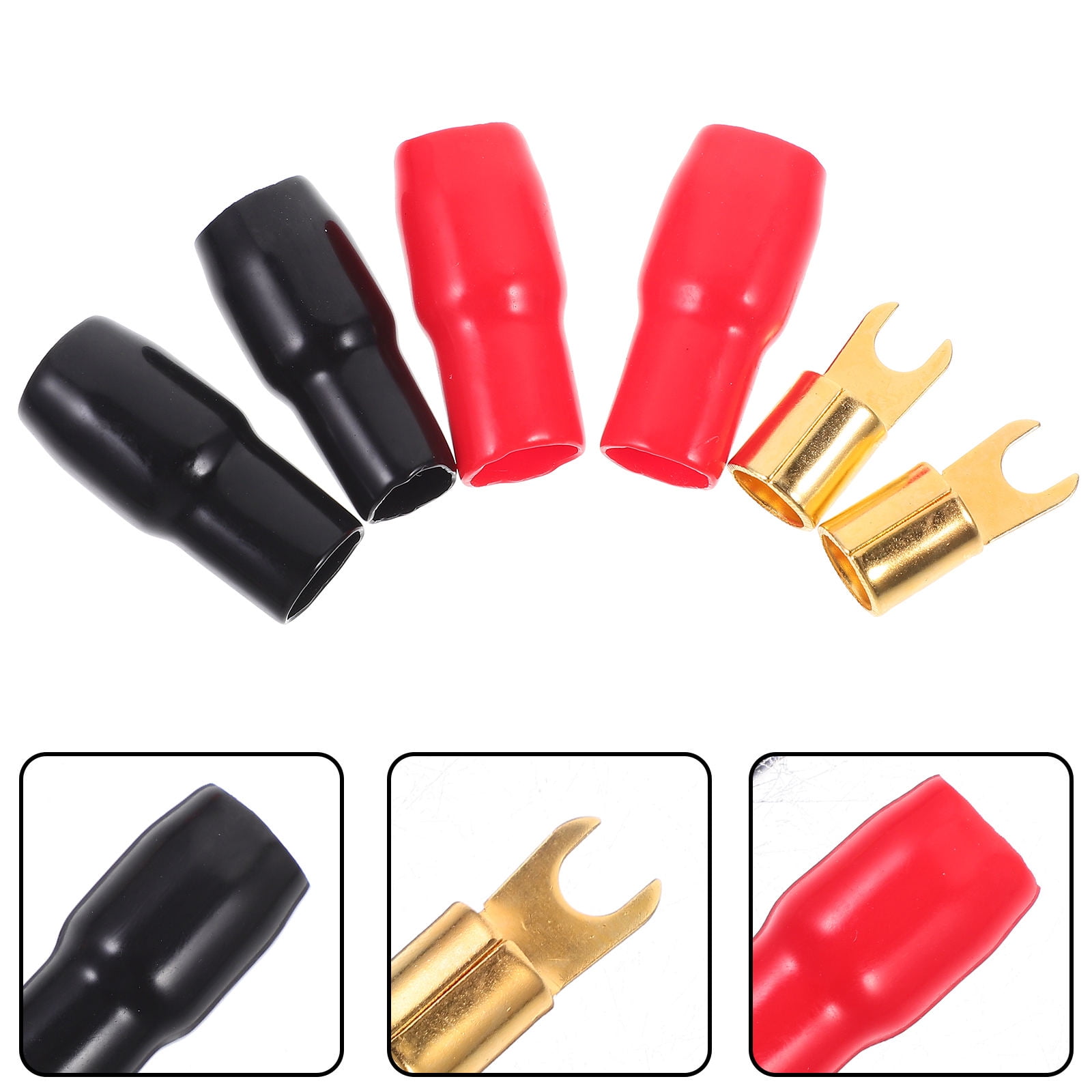 Moluckfu Speaker Spade Plugs Spade Terminal Fork Adapters Copper 5 ...