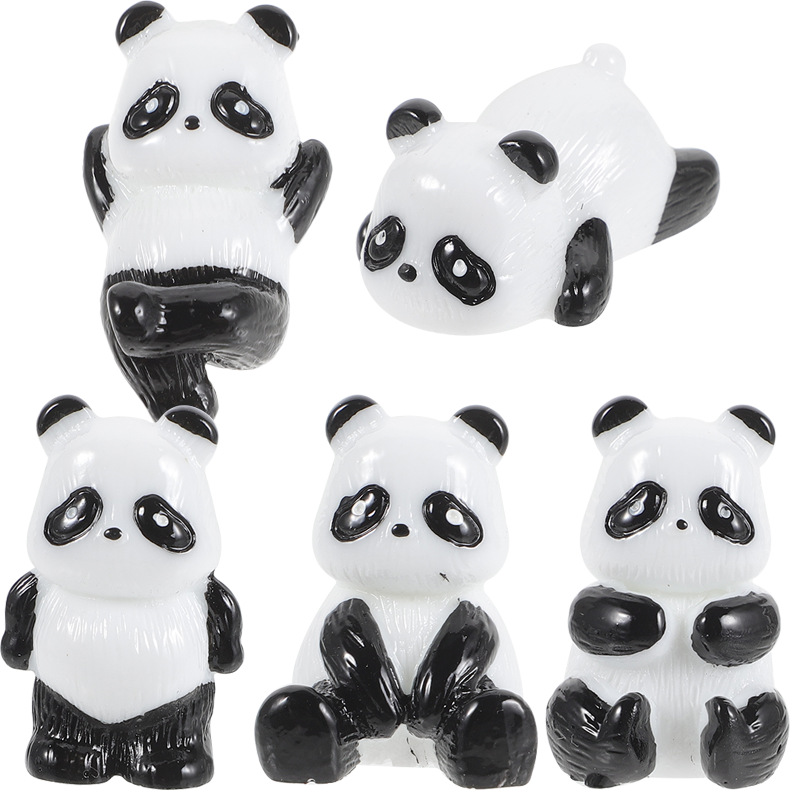 unbranded 5 Pcs Animal Figurines Miniature Panda Model Tiny Animals ...
