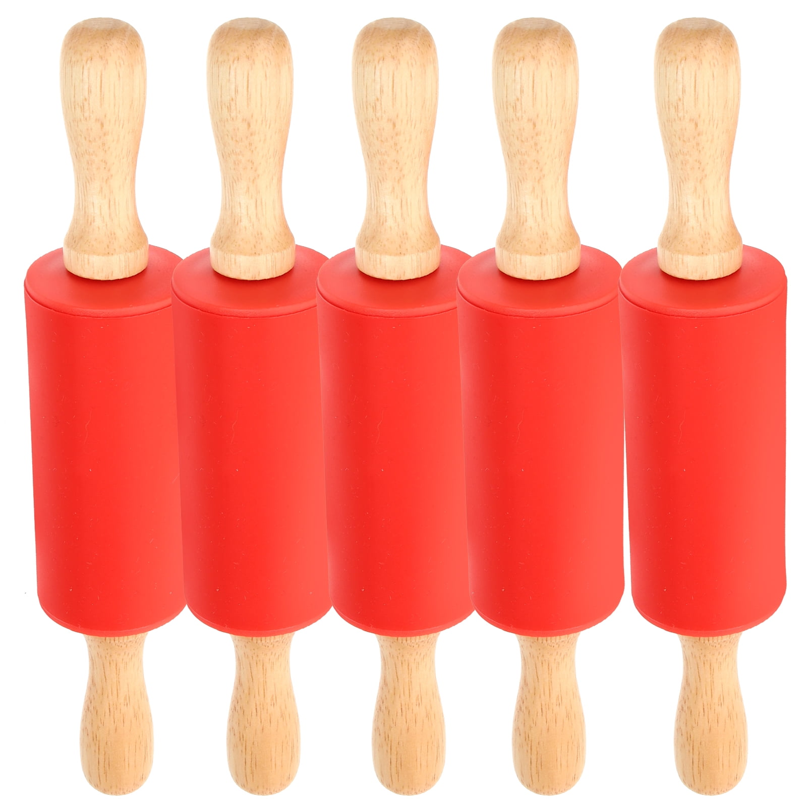 unbranded 5 Pcs Rolling Pin Mini Toys Squishy for Kids Tools Child Red ...