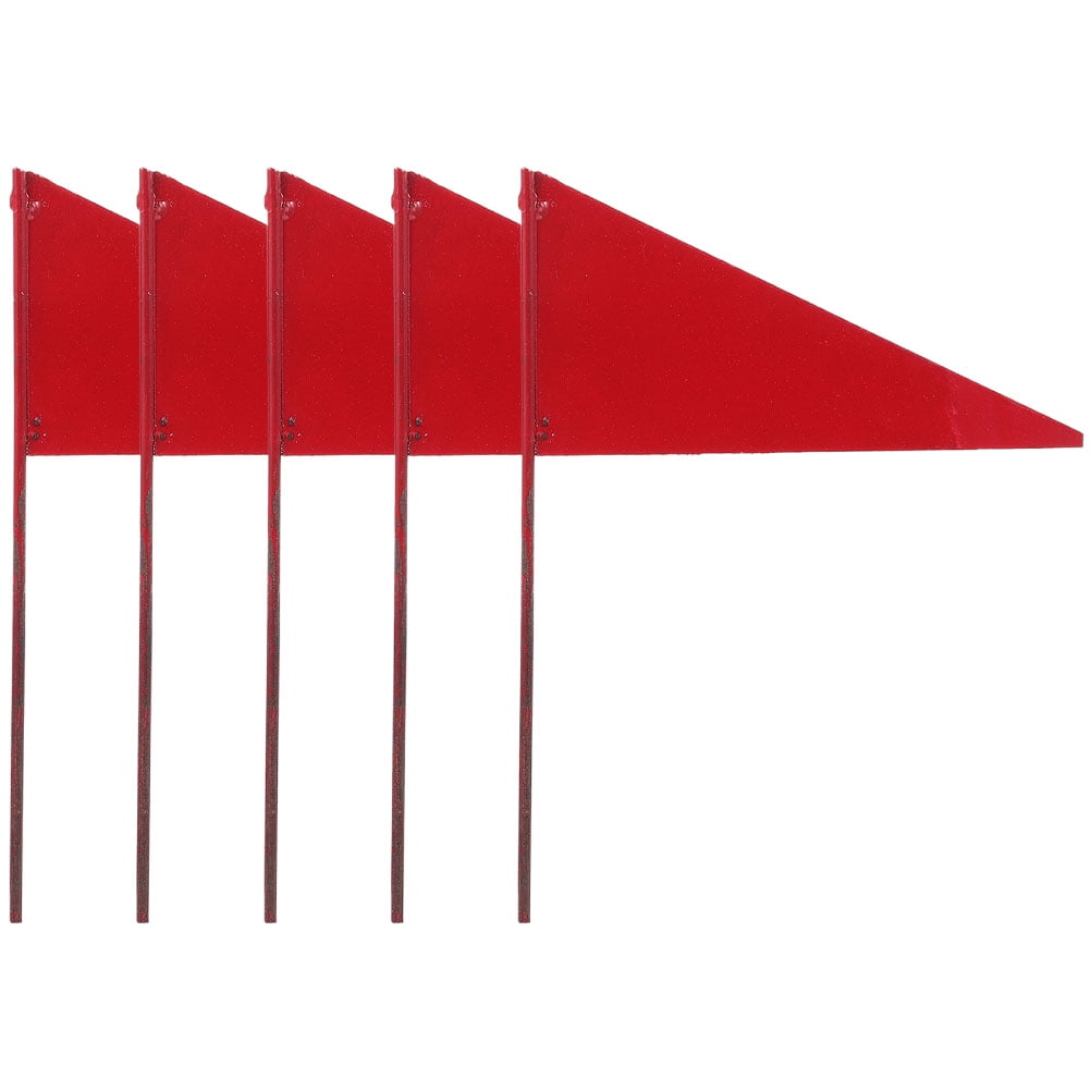 unbranded 5 Pcs Small Red Flags Steel Stick Pennant Metal Garden Marker ...