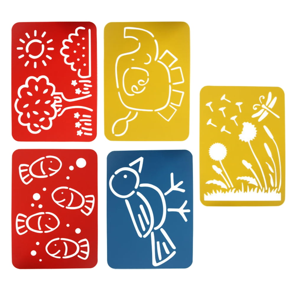 unbranded 5 Pcs Stencil Bun Kids Plastic Tracing Stencils Painting ...