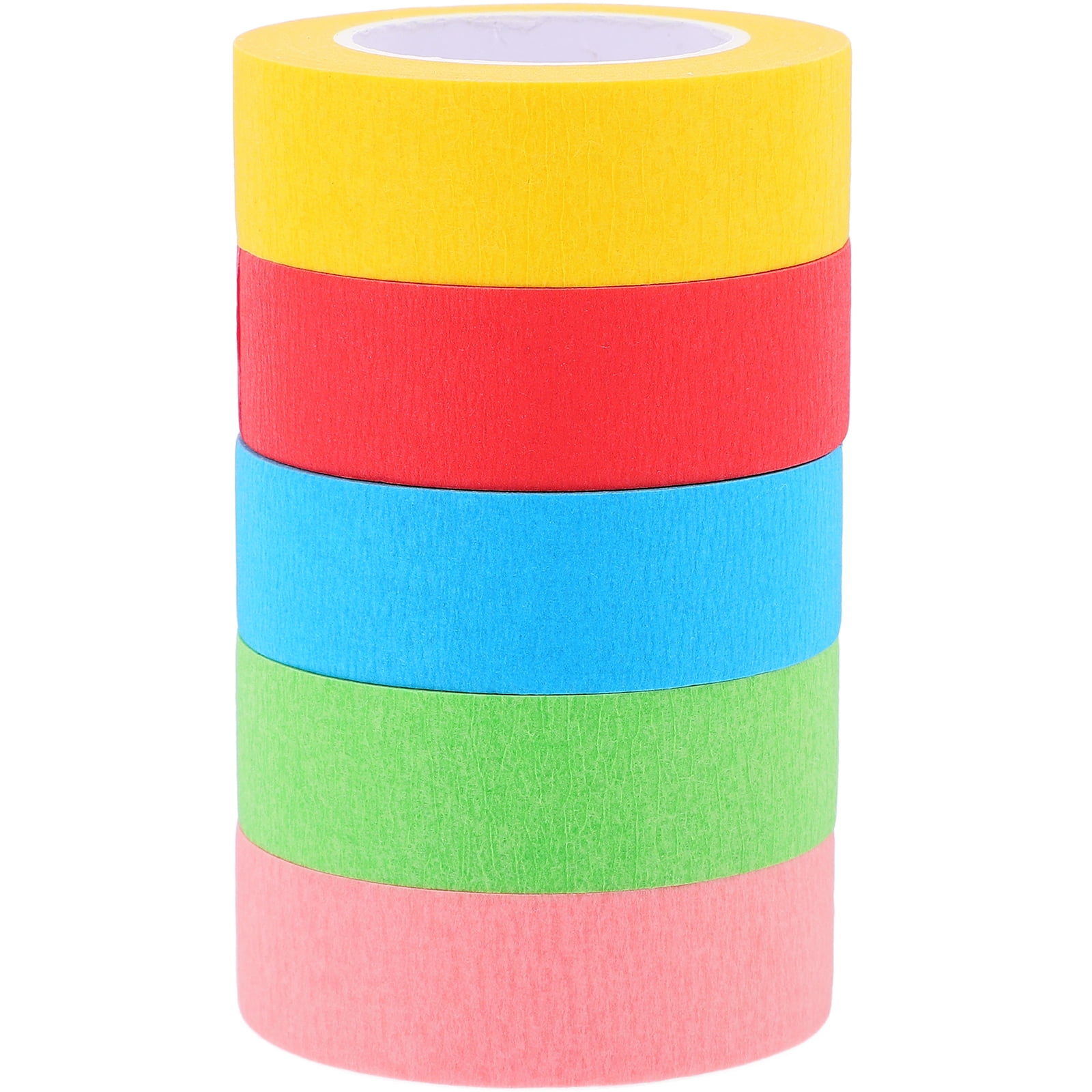 unbranded 5 Rolls Vibrant Colored Masking Tape Rolls Adhesive for Art ...