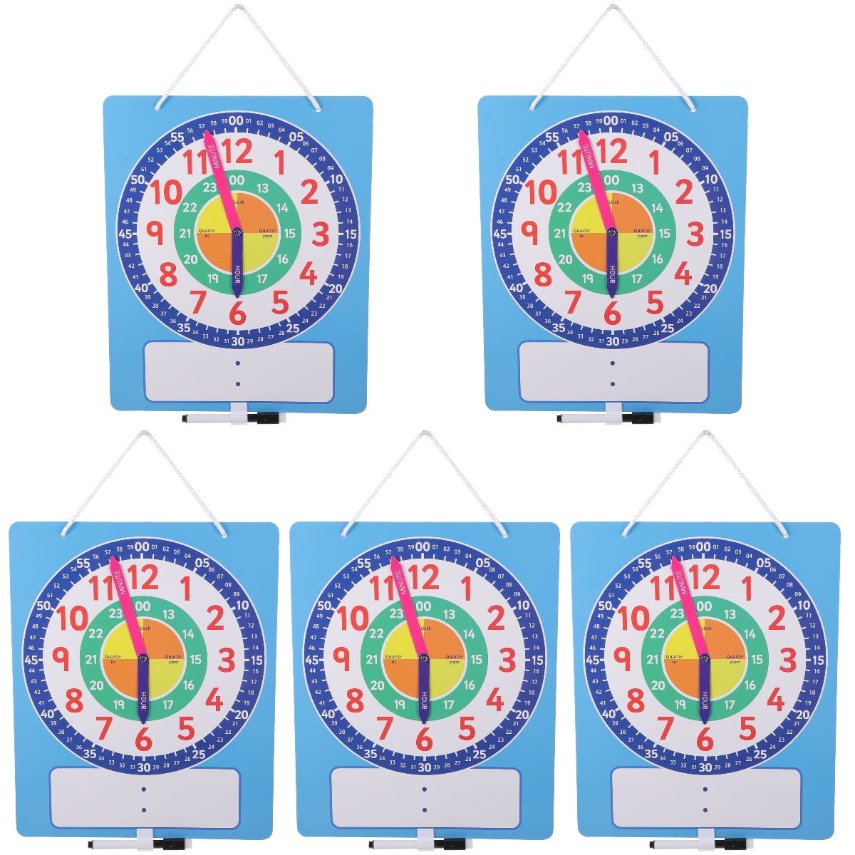 unbranded 5 Sets Telling Time Teaching Clock Board Clock Leaning Set ...