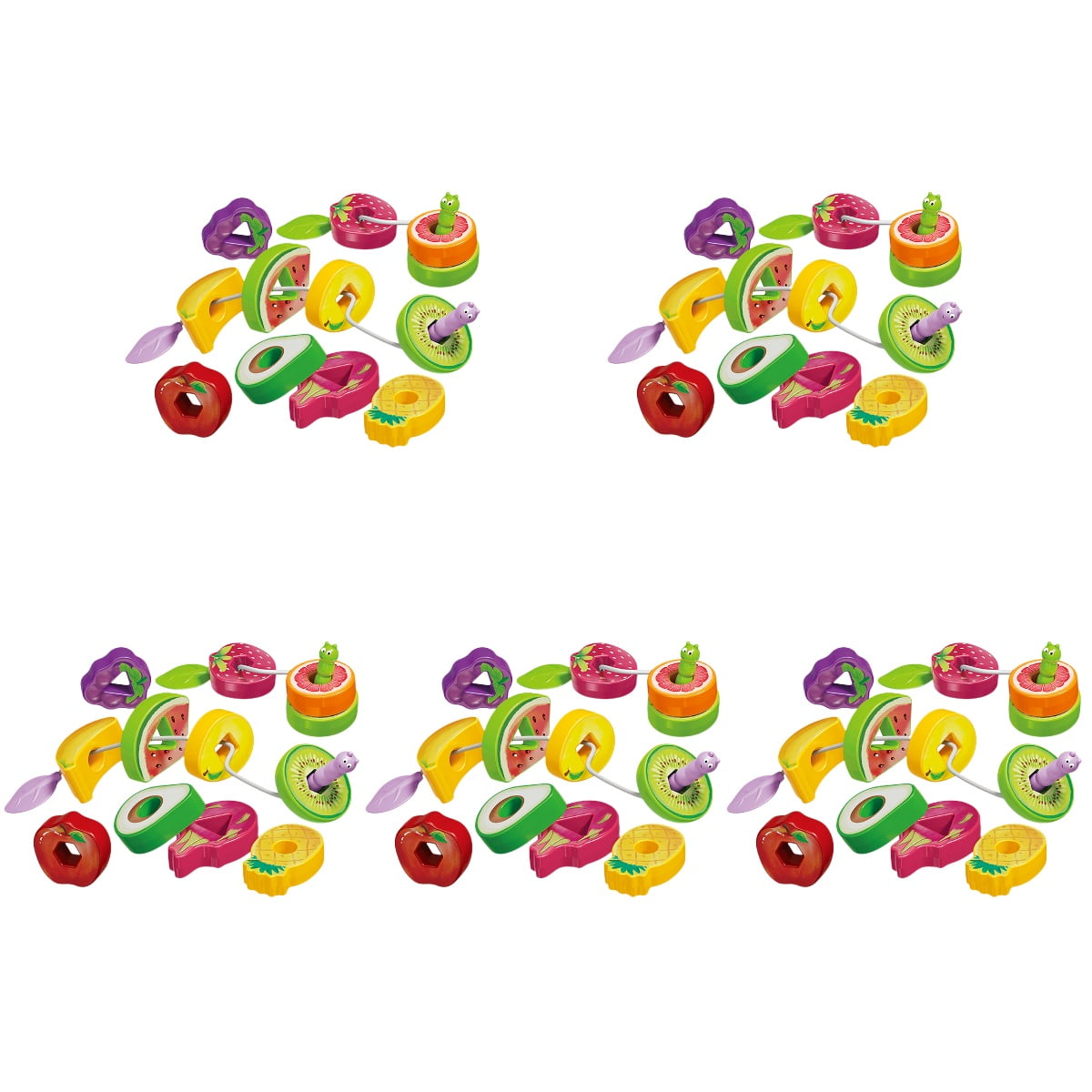 unbranded 5 Sets of Fruits Blocks Threading Toy Lacing Beads Toy for ...