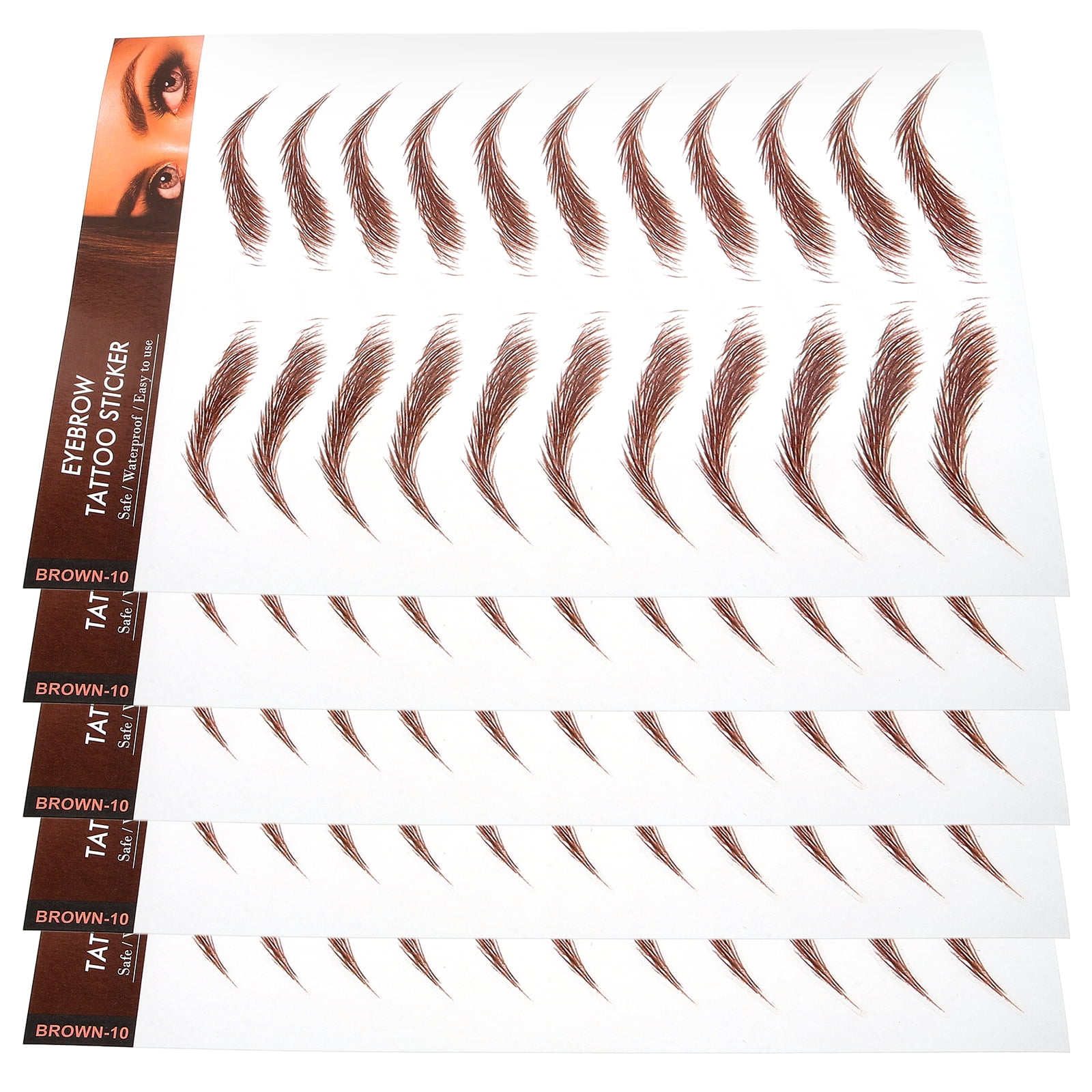 unbranded 5 Sheets Stamp Stencil Kit Brow Tint Eyebrow Stickers ...