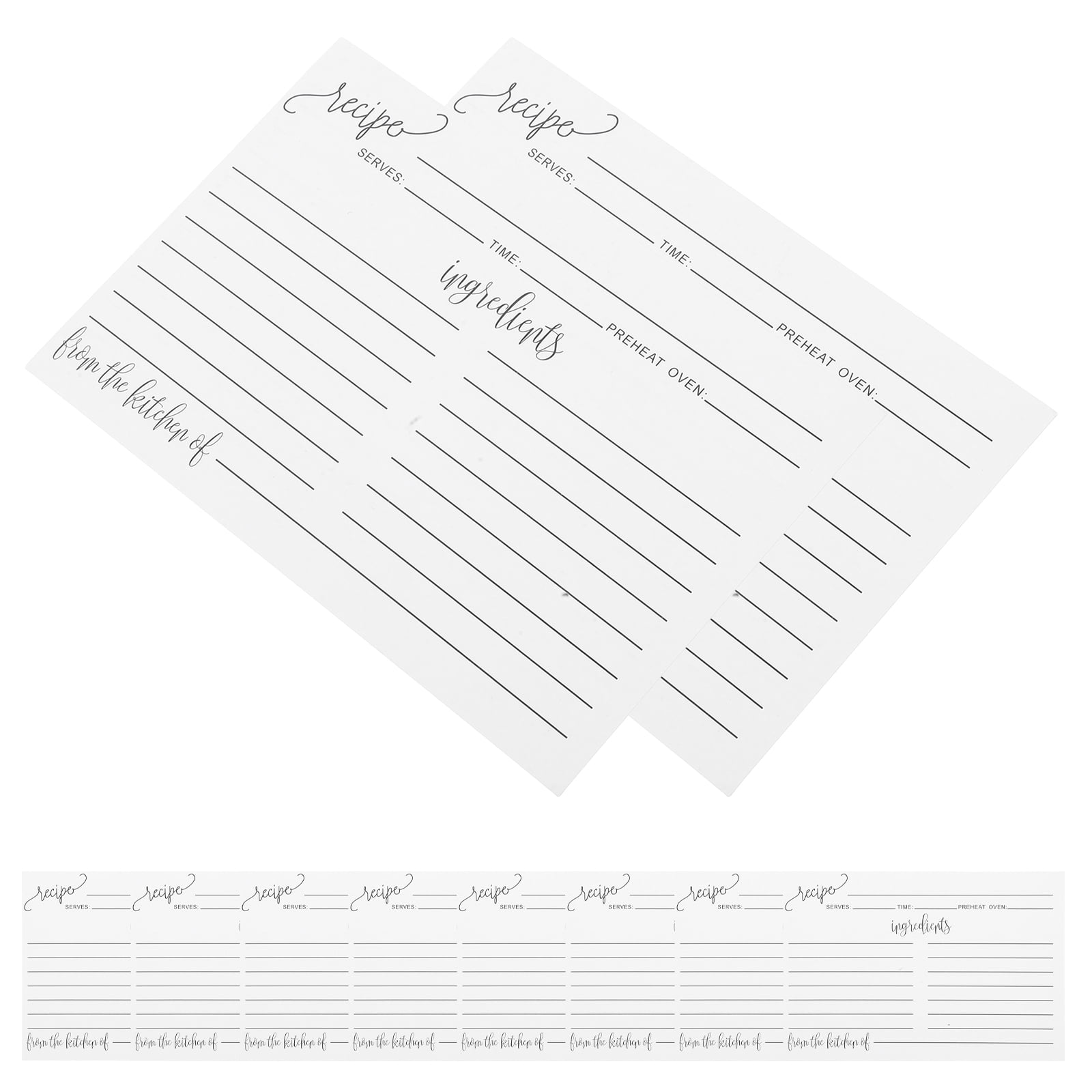 SKISUNO Home Cooks Recipe Cards Rectangular Thick Paper 50Pcs 5.89X3 ...