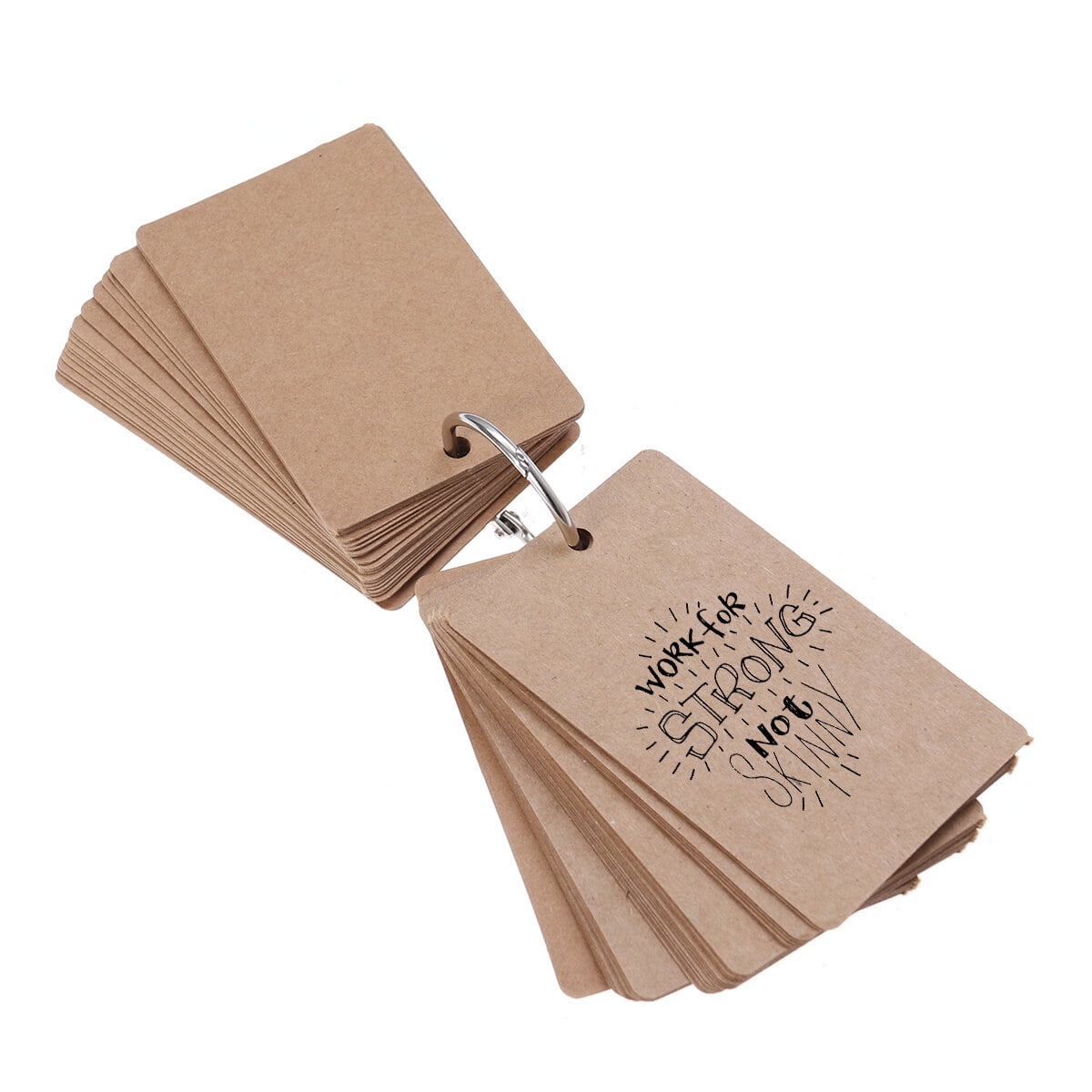 Worgeous Kraft Paper Study Cards with Binder Ring for Noting 50 Pages ...