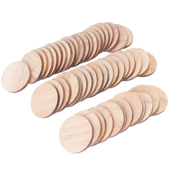 MOKKHNB Round Wood Discs Light Yellow 50Pcs 2In Width 0.2In Thickness ...