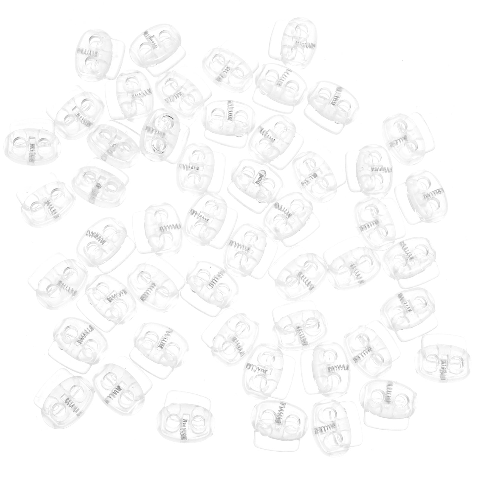50Pcs Spring Stopper Clothes Lanyard Toggles Plastic Fastener Cord Lock ...
