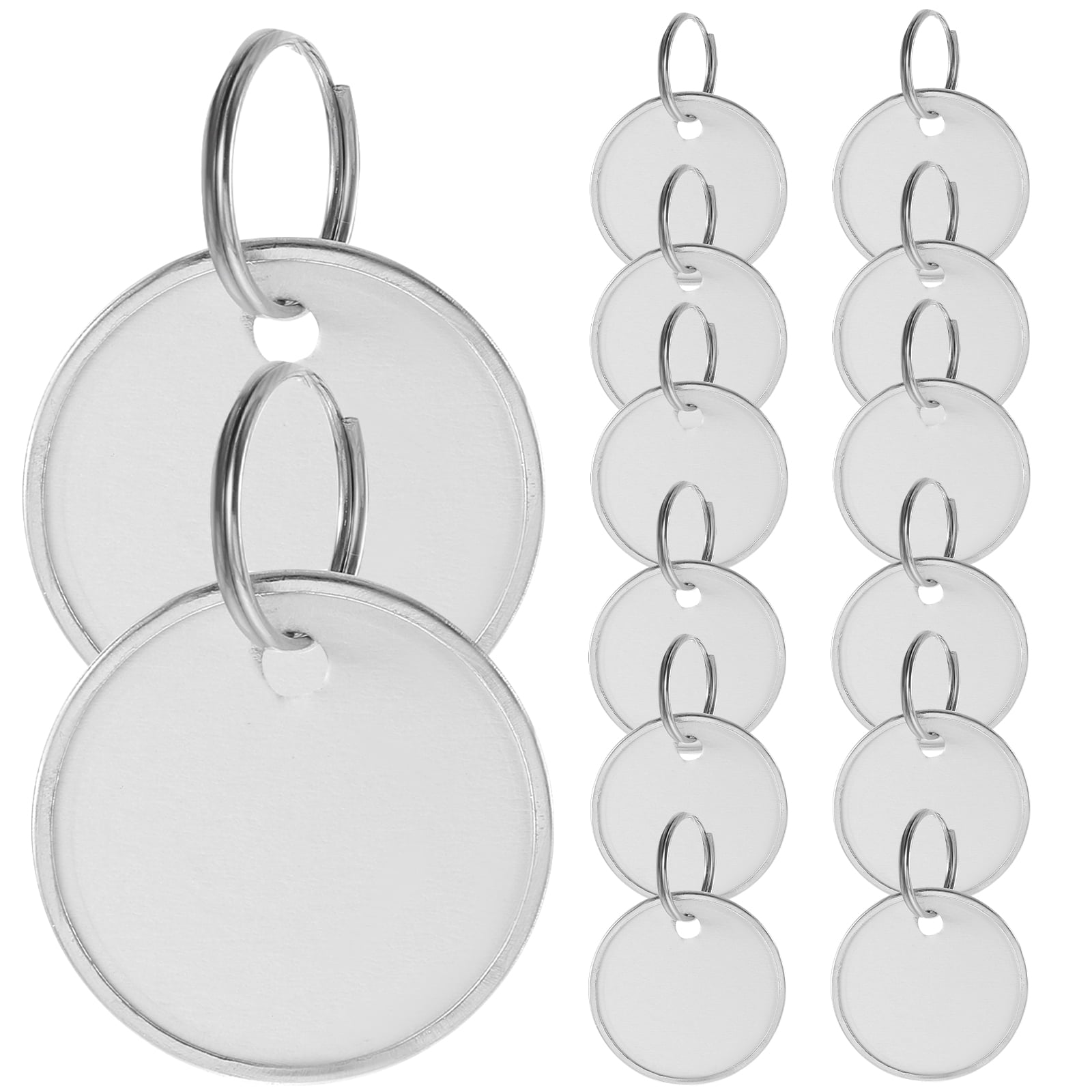 unbranded 50 Pcs Keychains Metal Edge Tag Tags with Split Rings Labels ...