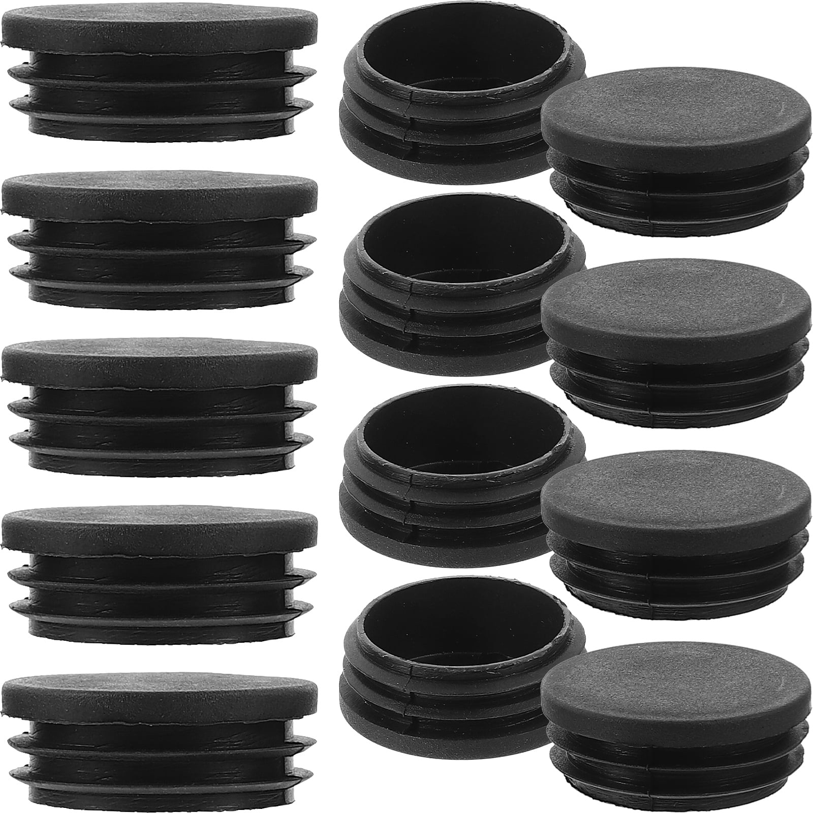 unbranded 50 Pcs Plastic Plug 45mm Round Black Inner Tube Feet Chair ...
