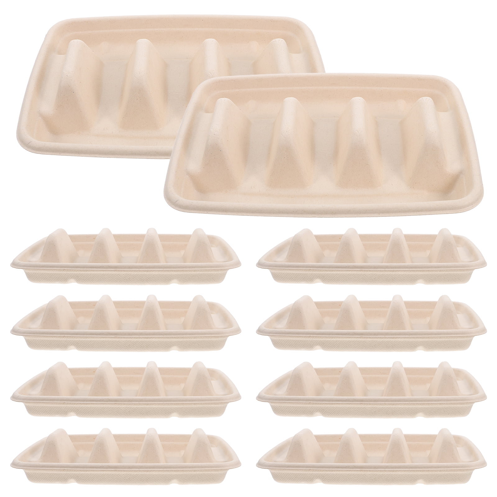 unbranded 50 Pcs Street Taco Tray Taco Plate 22.00X15.00X2.50CM Ivory ...