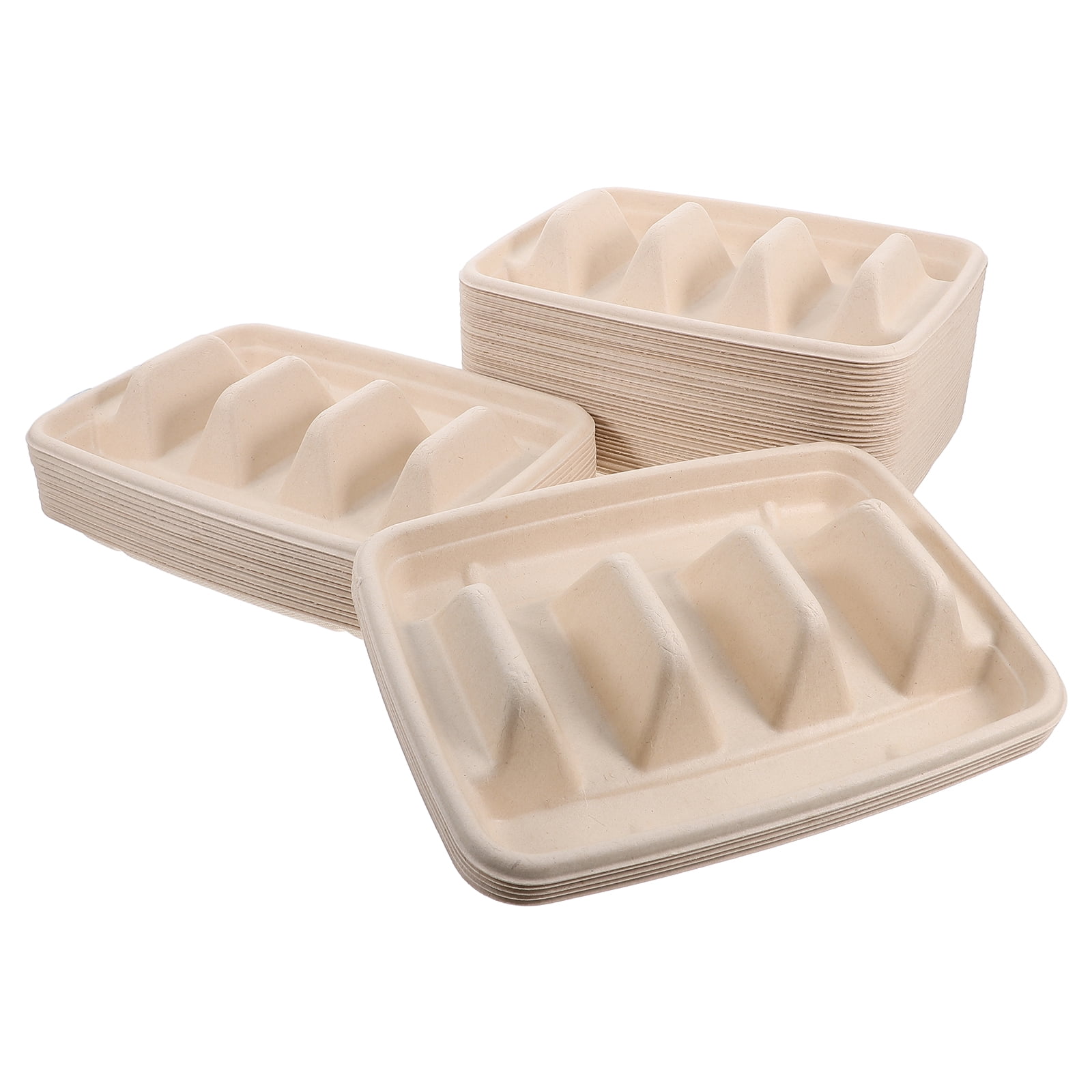 unbranded 50 Pcs Taco Party Plates Taco Plate 22.00X15.00X2.50CM Ivory ...