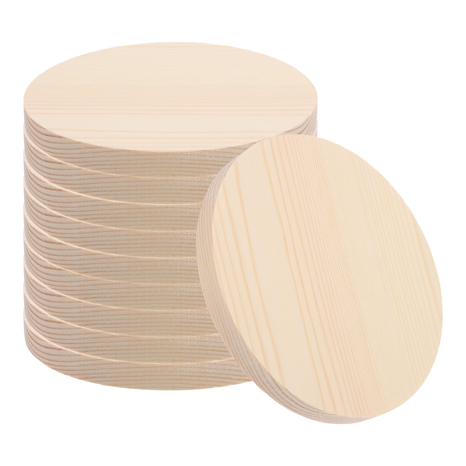 unbranded 50 Pcs Unfinished Wood Circles Natural Wood Slices Plain ...