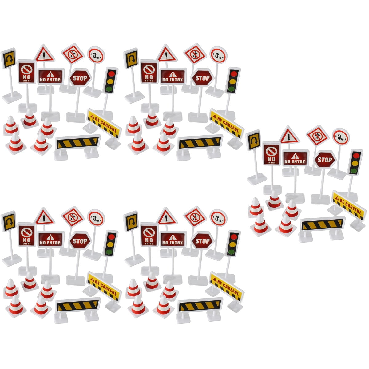 unbranded 50 Sets Mini Traffic Road Signs Traffic Road Fences Toys ...