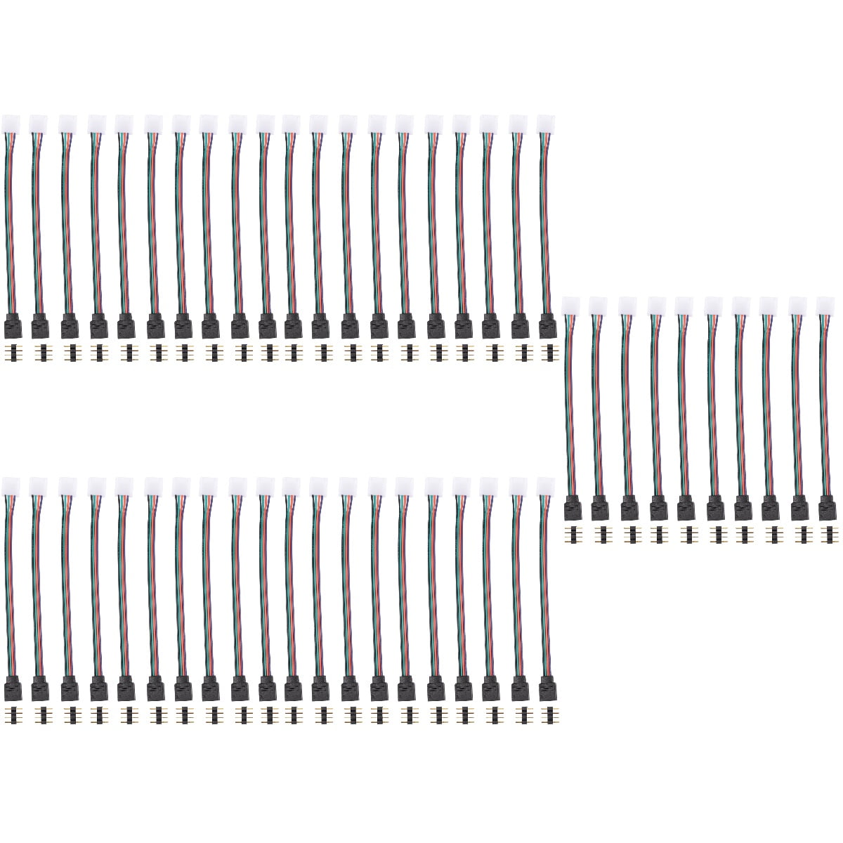 unbranded 50 pcs LED Light Strip Connector 4 Pin LED Connector RGB ...