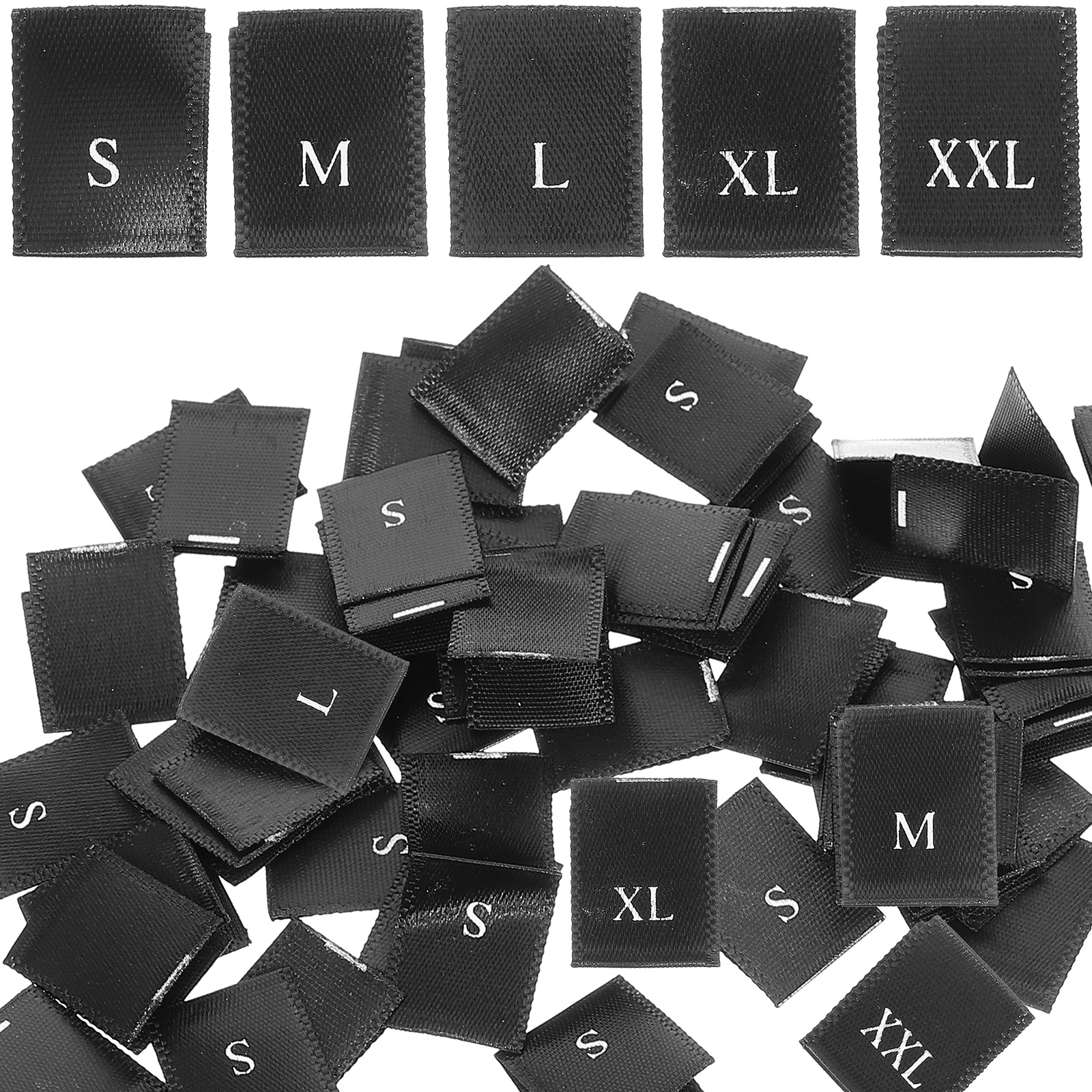 unbranded 500Pcs Washable Size Tags Sewing Size Labels Clothing Webbing ...
