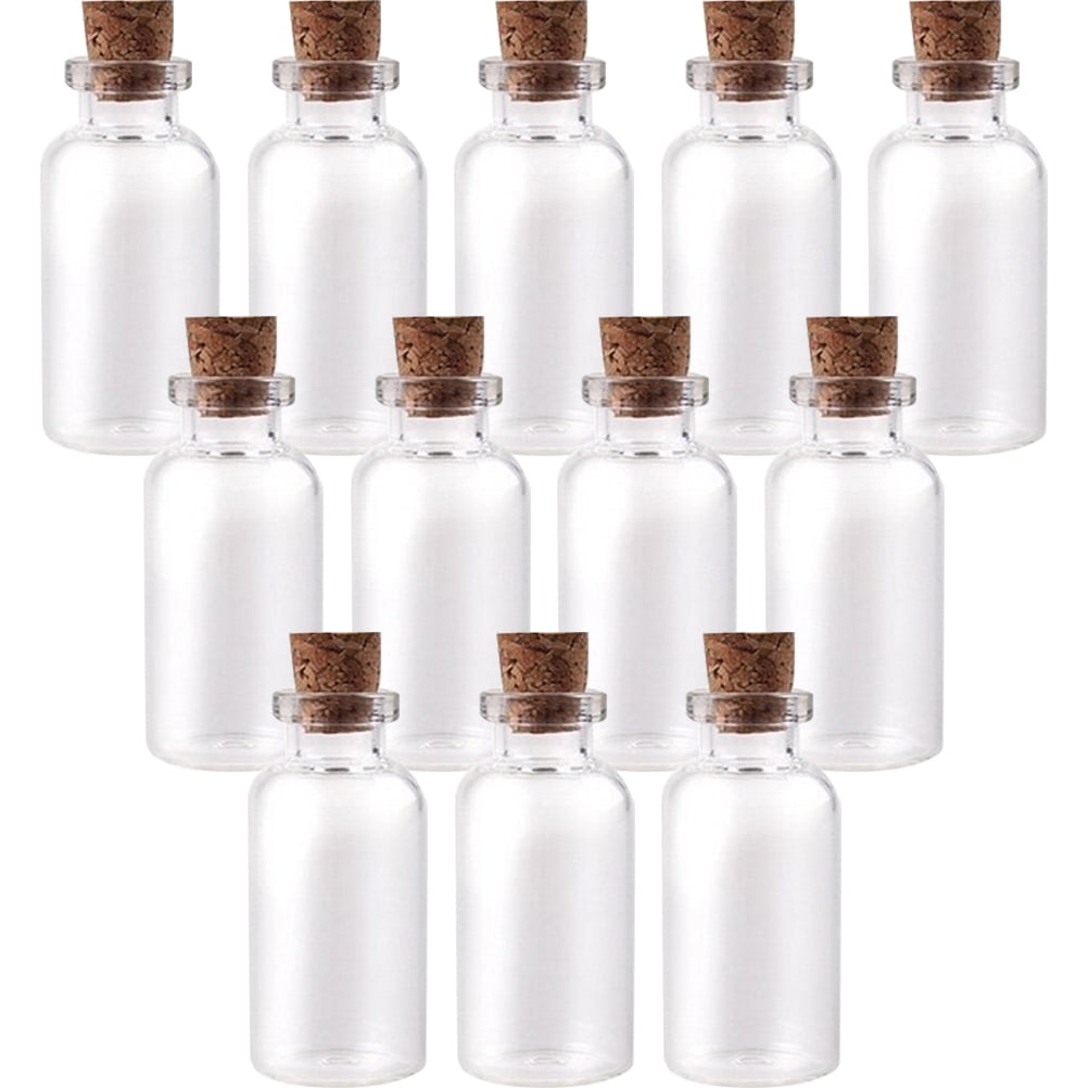 unbranded 50pcs Mini Glass Bottles Jars with Cork Wish Note Craft ...
