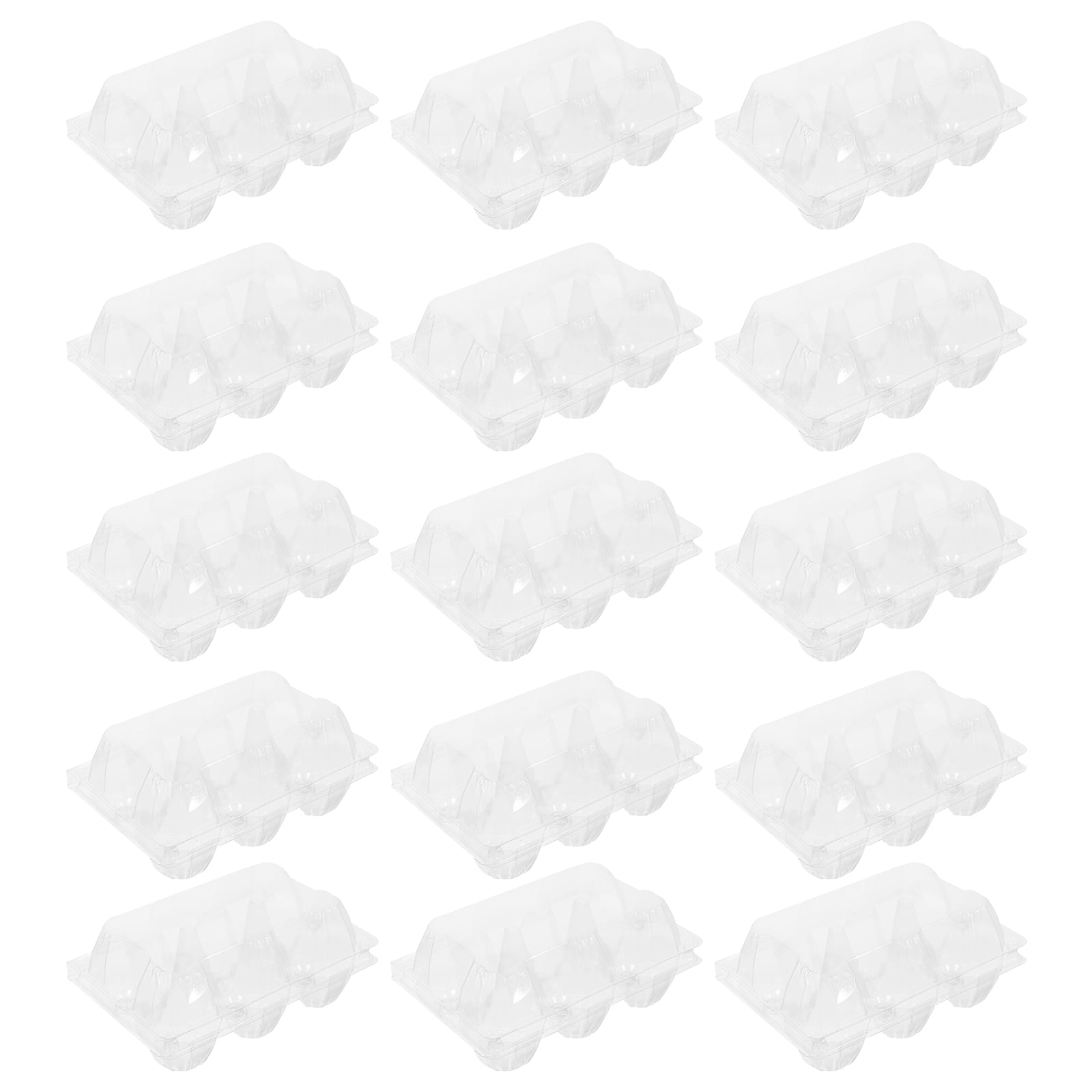 unbranded 50pcs Plastic Egg Carton for 6 Eggs Clear Reusable Egg Box ...