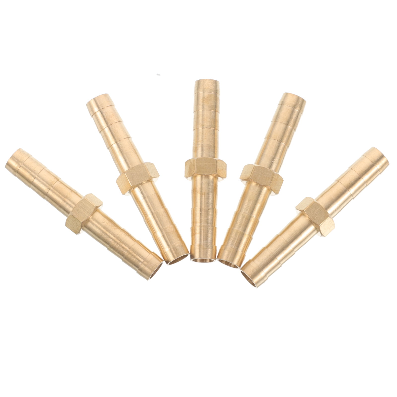 unbranded 5pcs Barb Splicer Mender Brass Barb Union Hose Fittings Pipe ...