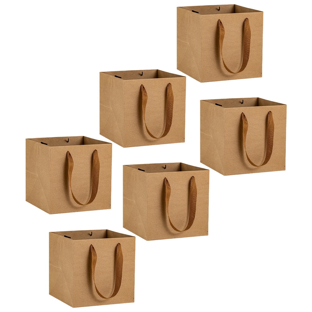 unbranded 6 PCS Grocery Retail Shopping Bag Kraft Paper Tote Gift ...