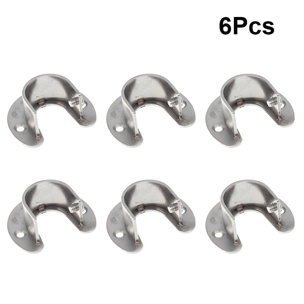 unbranded 6 PCS Oval Rod End Supports Stainless Steel Closet Pole ...