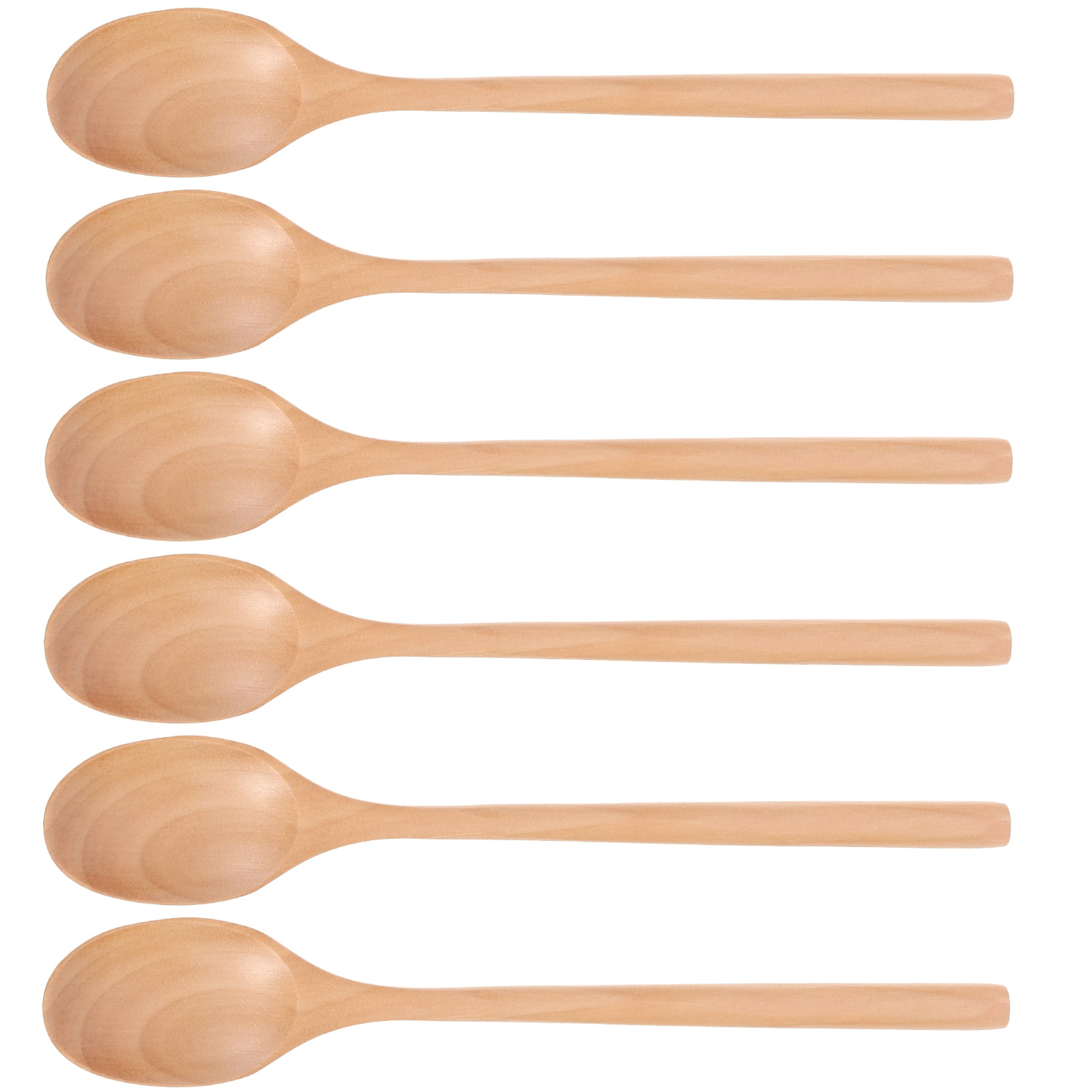 HEMOTON Wooden Spoon Set of 6 Pieces for Home Use Khaki Color Smooth ...