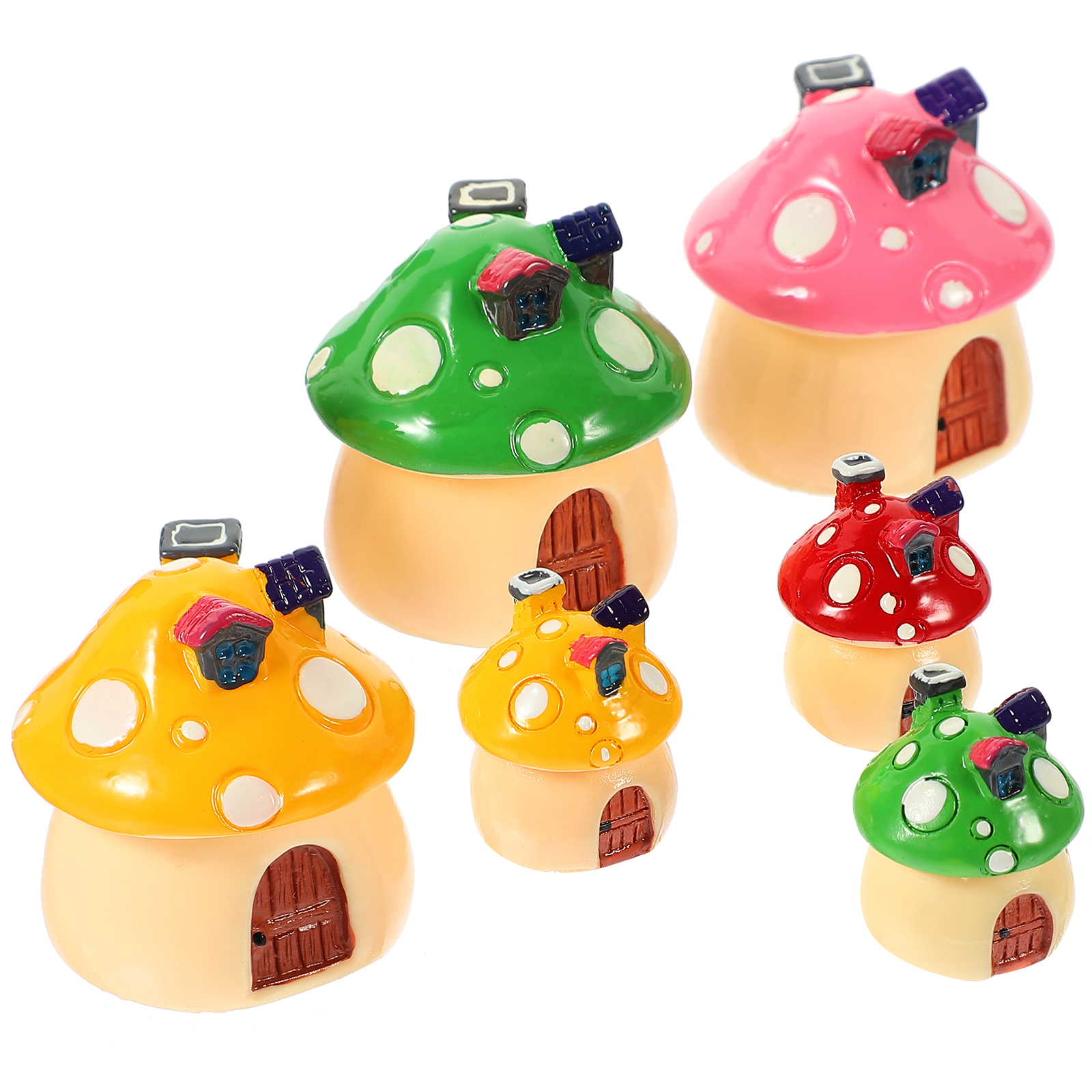 unbranded 6 Pcs Mini Mushroom Houses Mushroom House Figurine Perfect ...