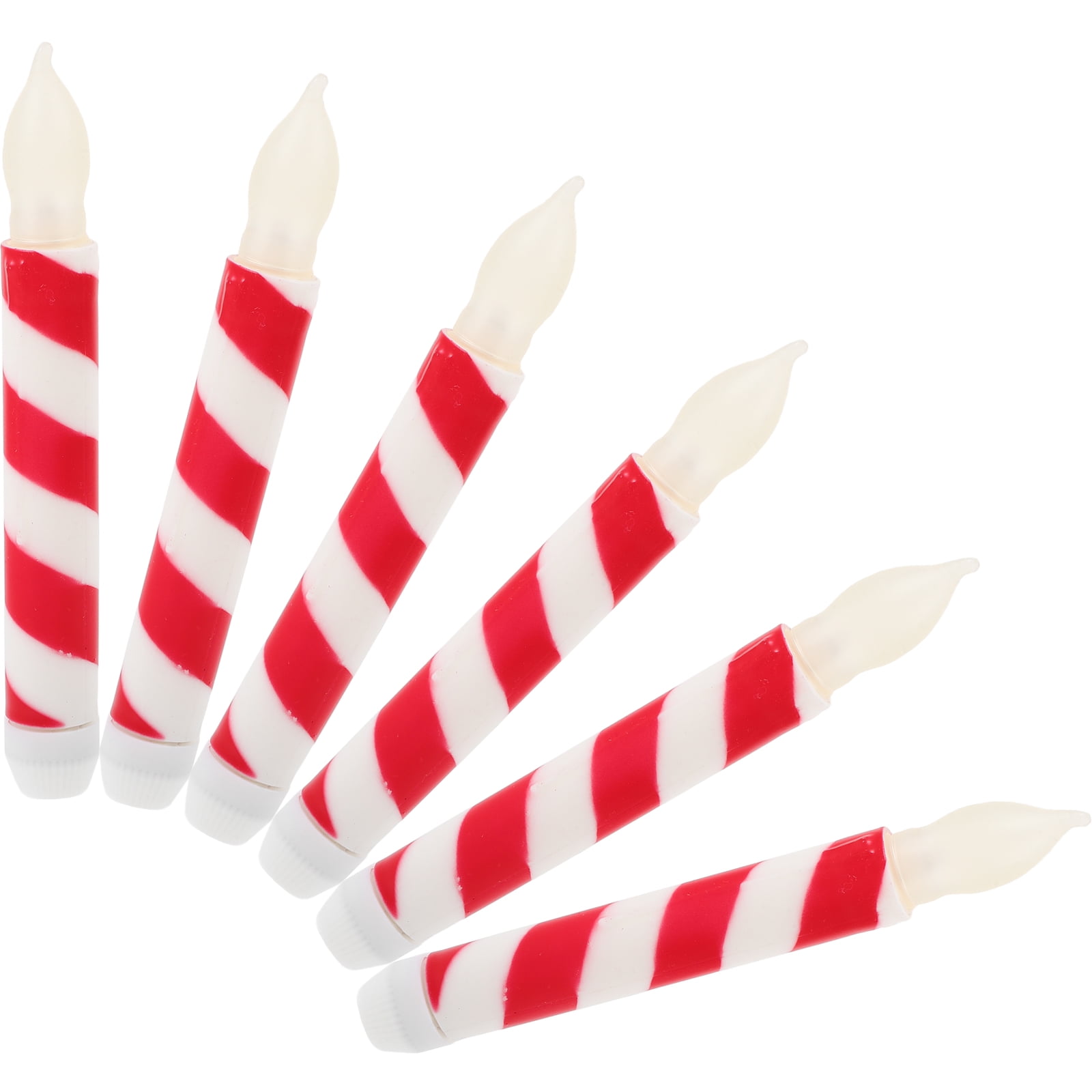 GARVALON Flickering Flameless Taper Candles Assorted Color 6Pcs 6.5X0 ...