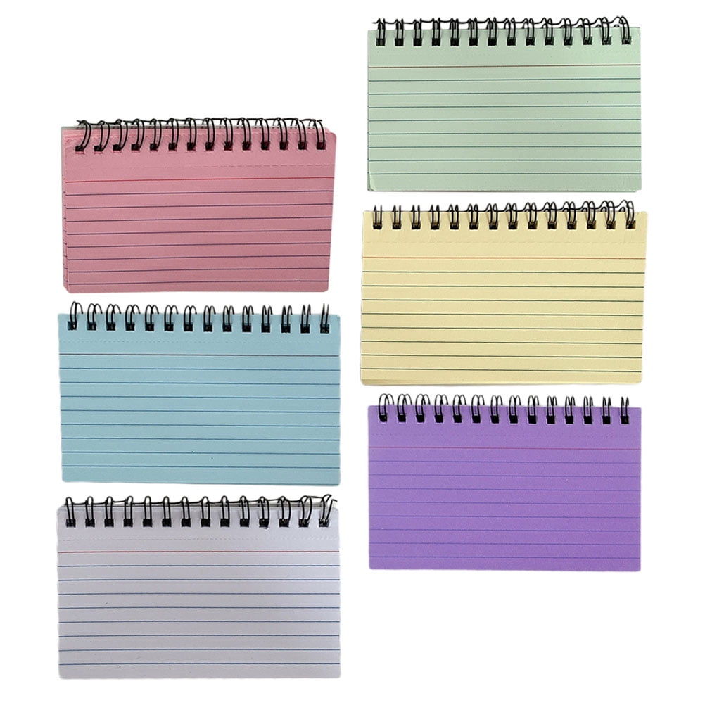 unbranded 6 Pcs Spiral Index Cards Horizontal Line Coil Book - Walmart.com