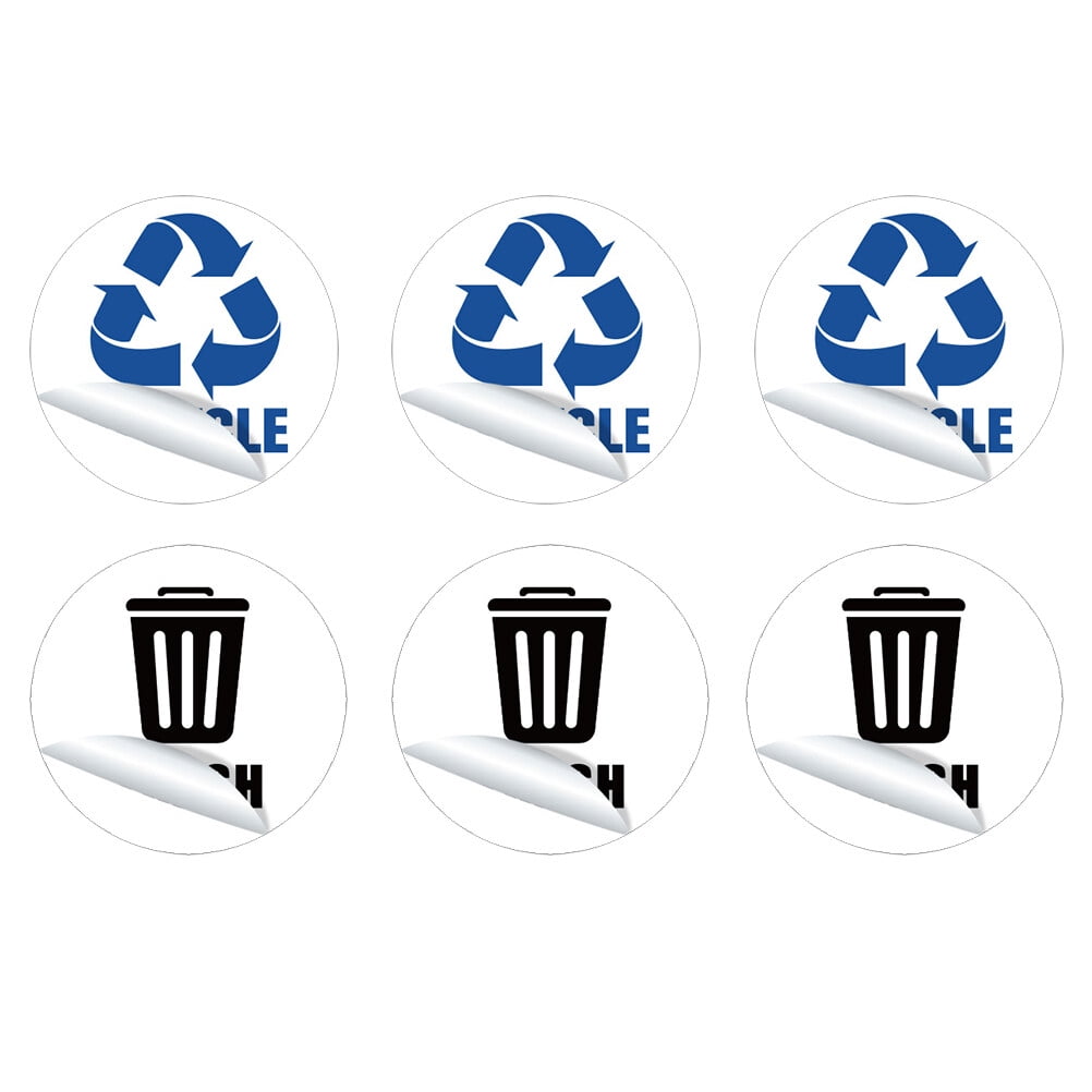 unbranded 6 Pcs Trash Logo Symbol Waste Container Stickers Can ...