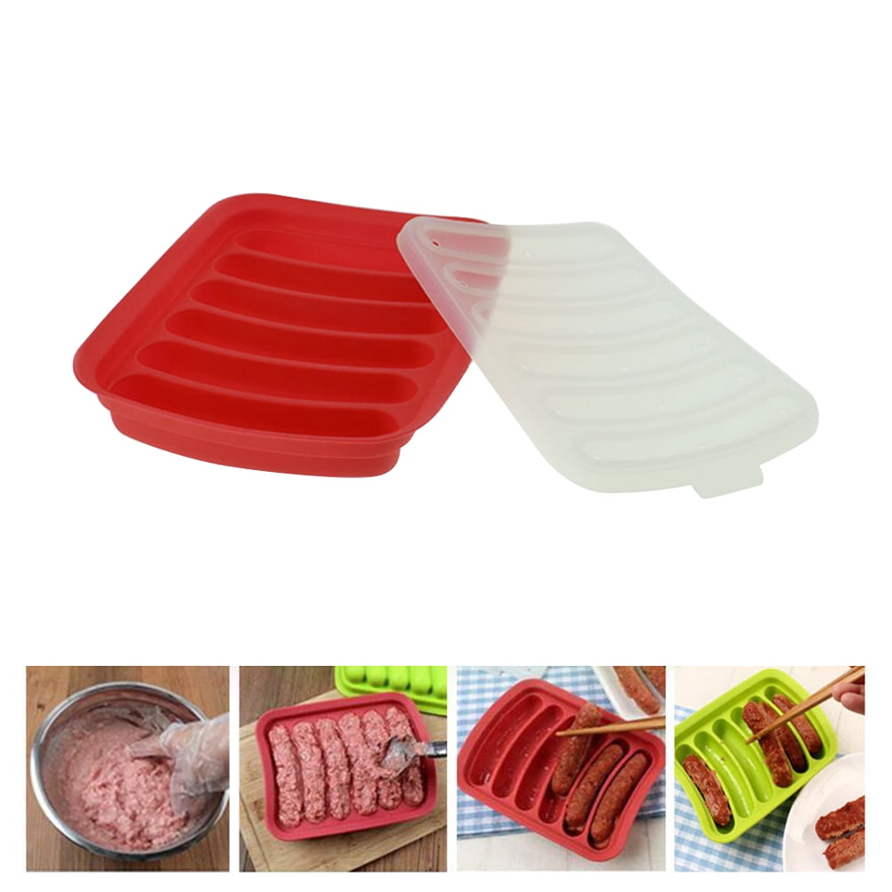 unbranded 6 Rolls Sausage Mold Hot Dog Cookware Pancake Dispenser Red ...