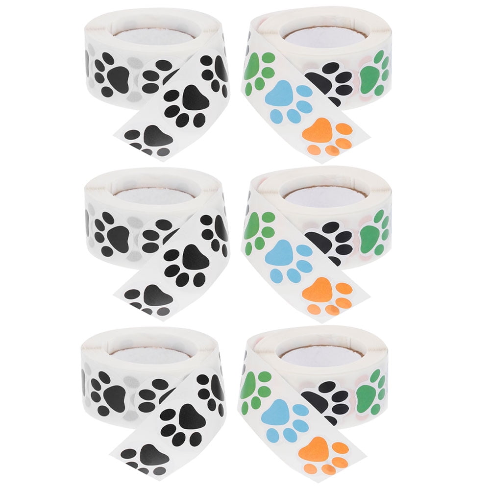 unbranded 6 Rolls Wall Stickers Dog Paw Sticker Lovely Dog Paw Print ...