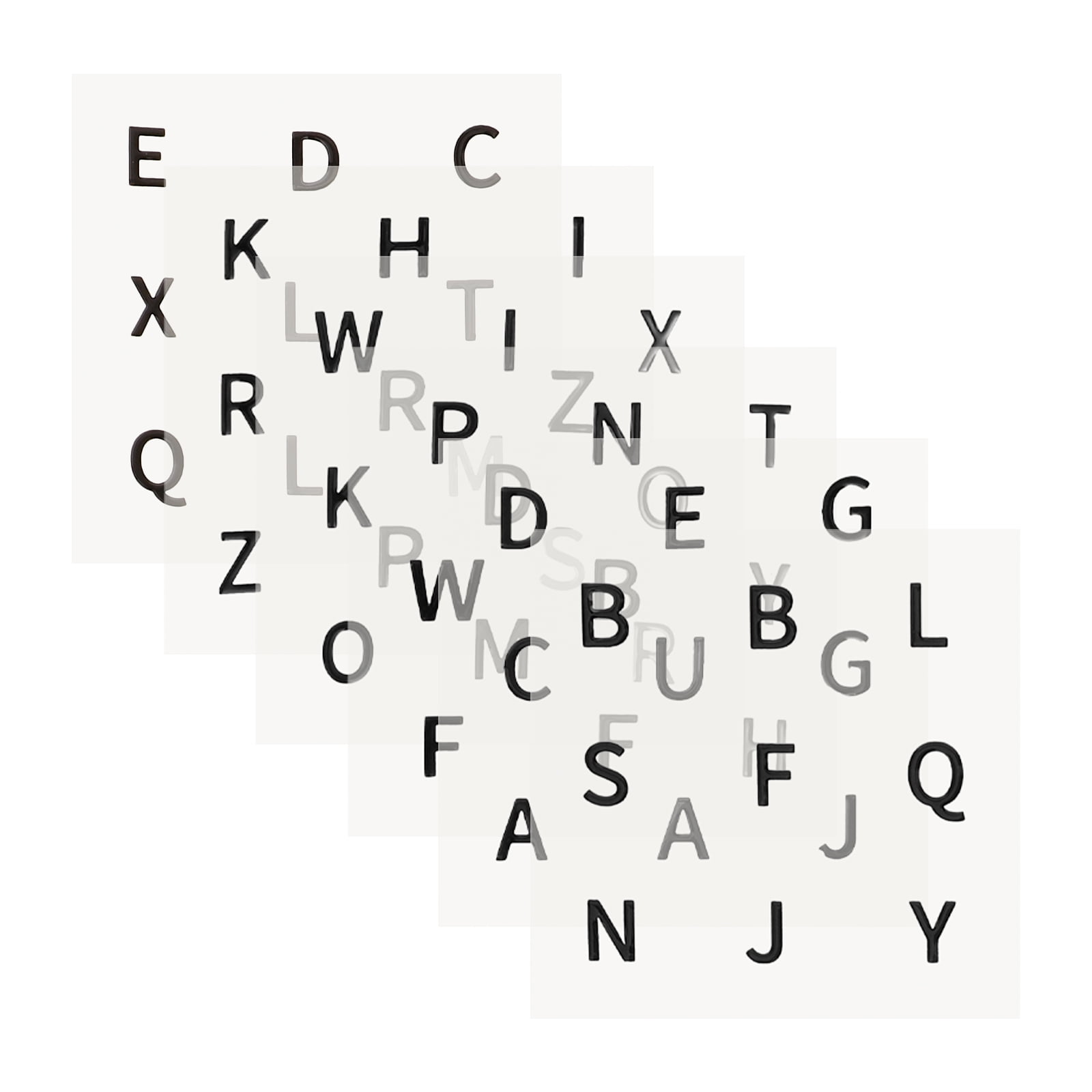 unbranded 6 Sheets of Large Print Puzzle Cube Decal Convex Alphabet ...