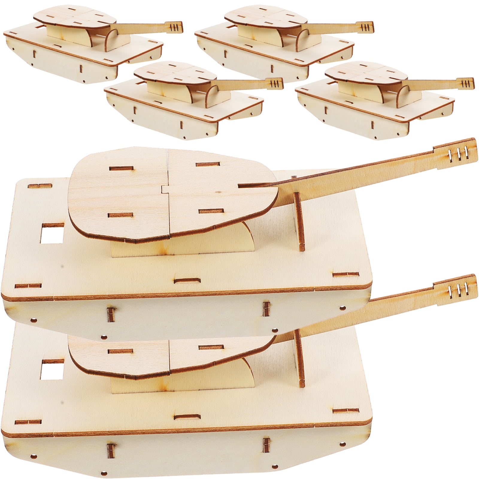 FRCOLOR DIY Assembly Wooden Tank Model for Kids Educational Toy ...
