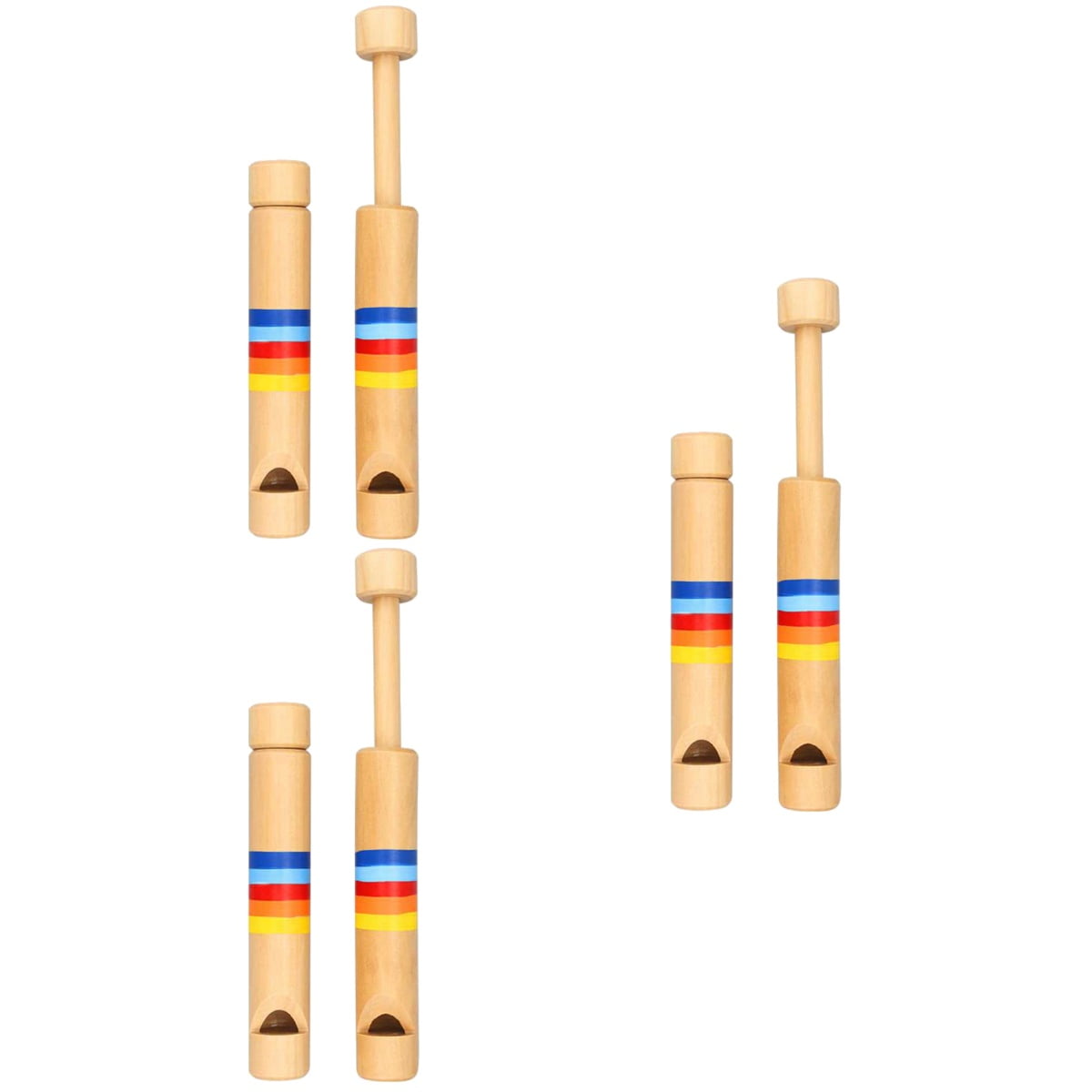 unbranded 6 pcs Creative Children Pull Wood Flute Whistle Voice Change ...
