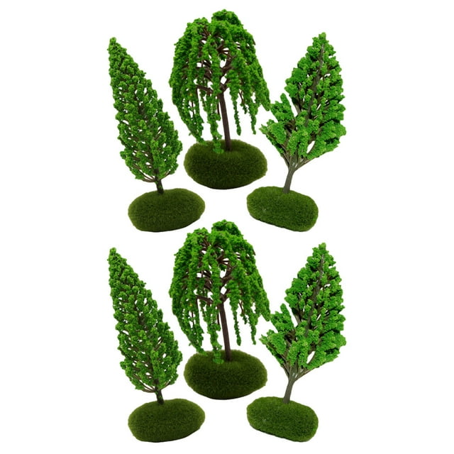 unbranded 6 pcs Miniature Trees Model Trees Railroad Scenery Mini Trees ...