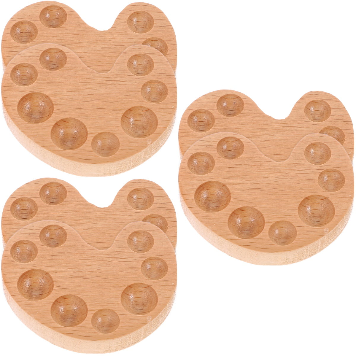 unbranded 6 pcs Wooden Paint Palettes Trays Wooden Watercolor Palettes ...