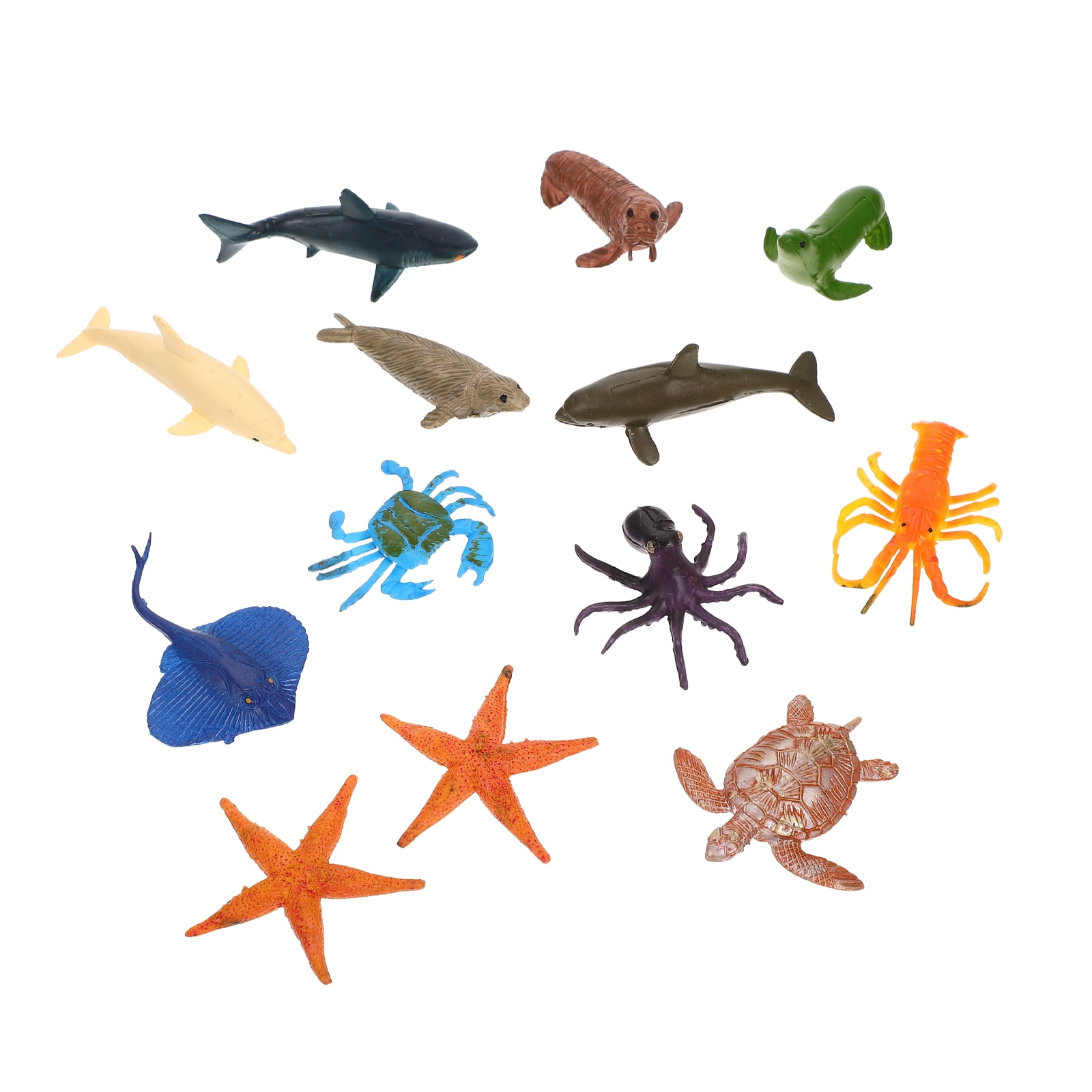 unbranded 60 Pcs Vivid Marine Creatures Models Bright Color Animals ...