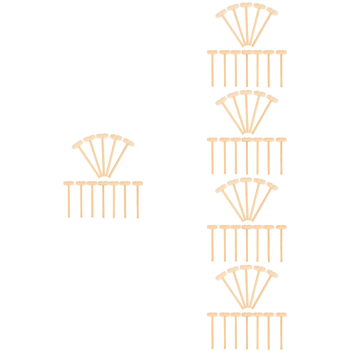 unbranded 60 pcs Kid Wood Mallet Toy Mini Hammer Child Solid Wood ...