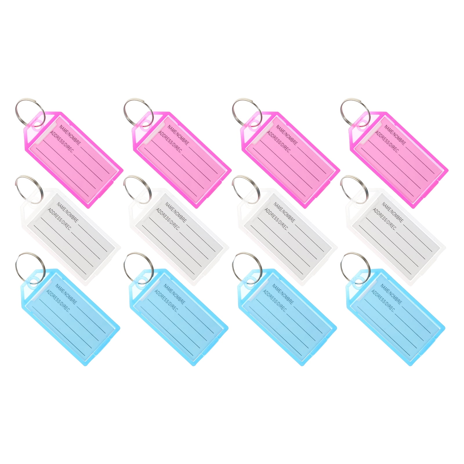 unbranded 60 pcs Portable Key Labels Plastic ID Label Key Chain Tags ...
