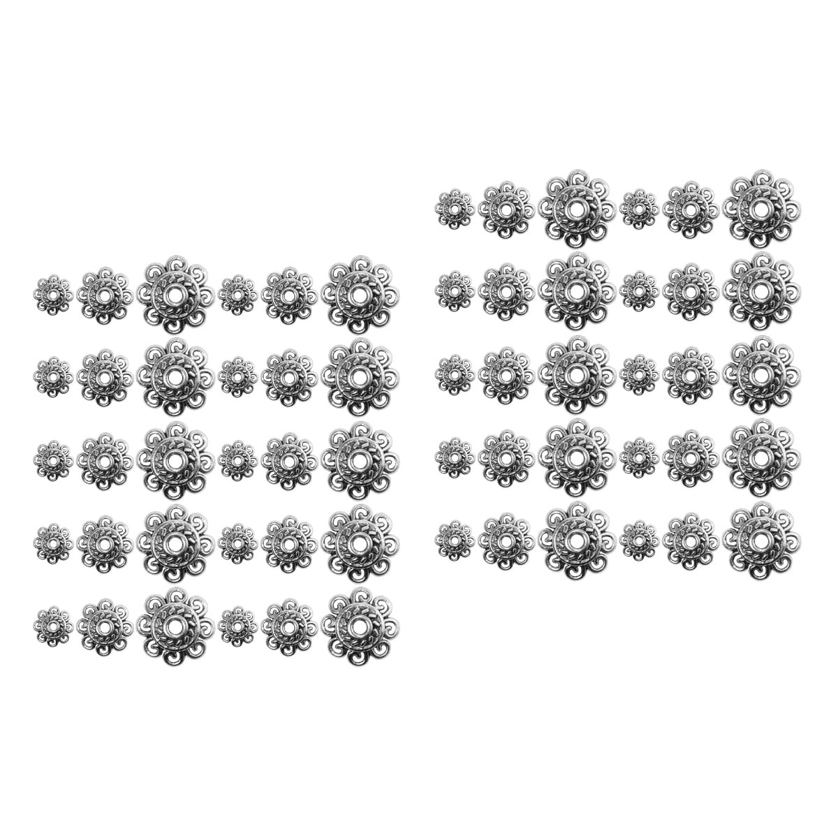 unbranded 600 Pcs Alloy Flower Bead End Caps Spacers Jewelry Making ...